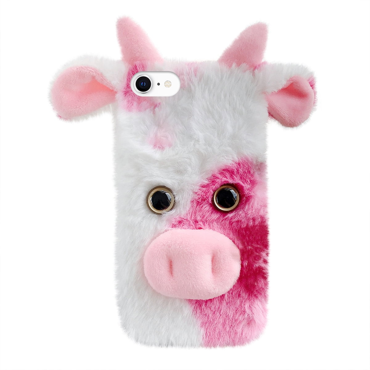 Lovely Cartoon Plush Cow Phone Case Cover Shell Compatible for 7 8 and ...