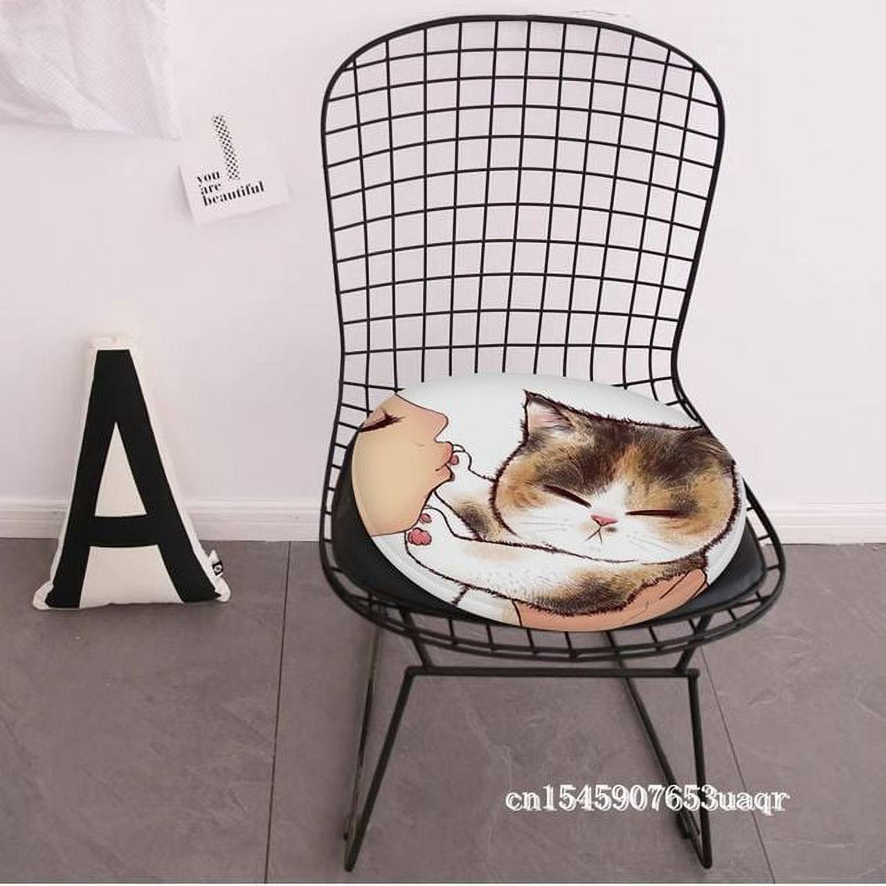 Lovely Cat Art Seat Pad Household Cushion Soft Plush Chair Mat Winter ...