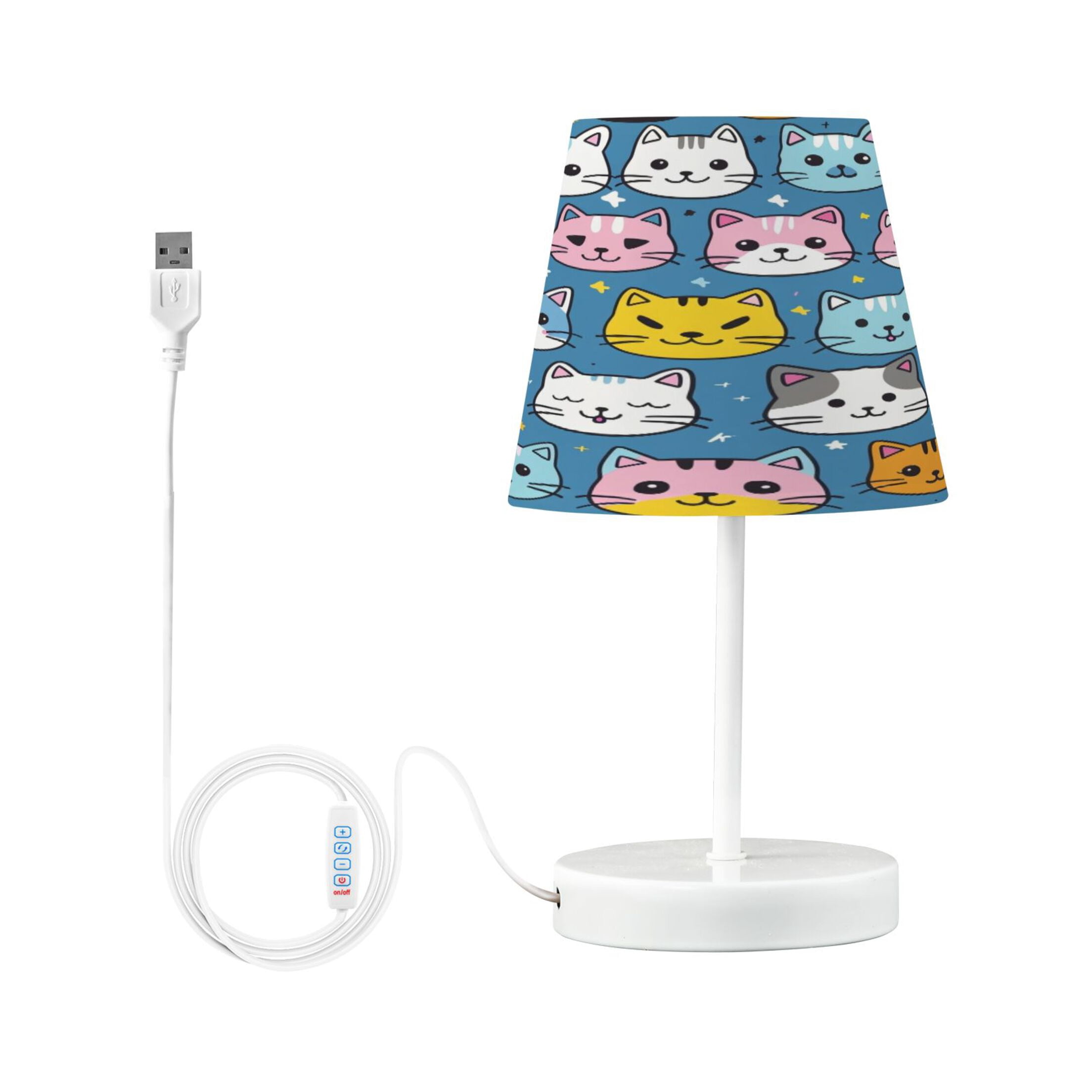 Lovely Cats Face Desk Lamp LED Table Nightstand Lamps with 3 Color ...