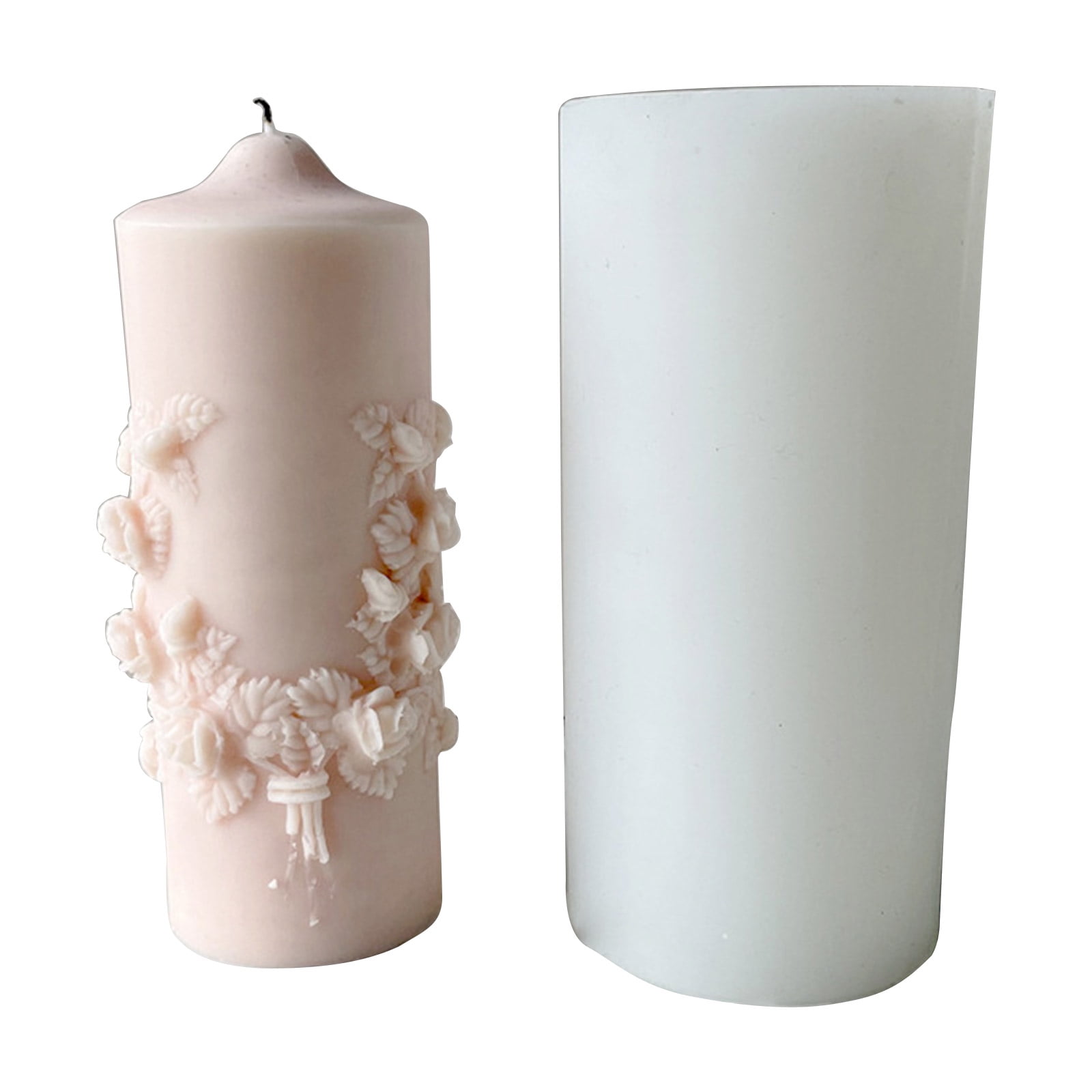 Lovely Cylinder Mold Flower Silicone Epoxy Resin Mould for Soy Wax ...