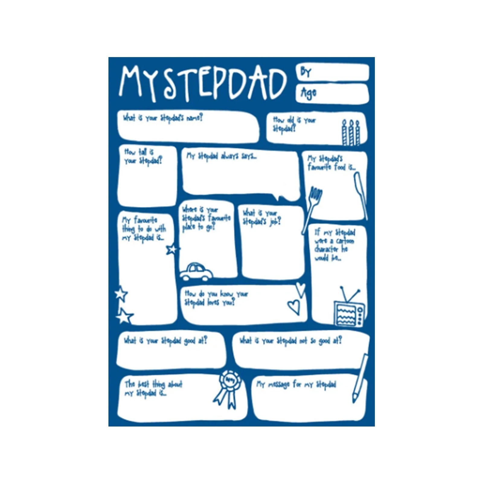 Lovely DIY Interview Father's Day Card for Stepdad Bonus Dad Husband ...