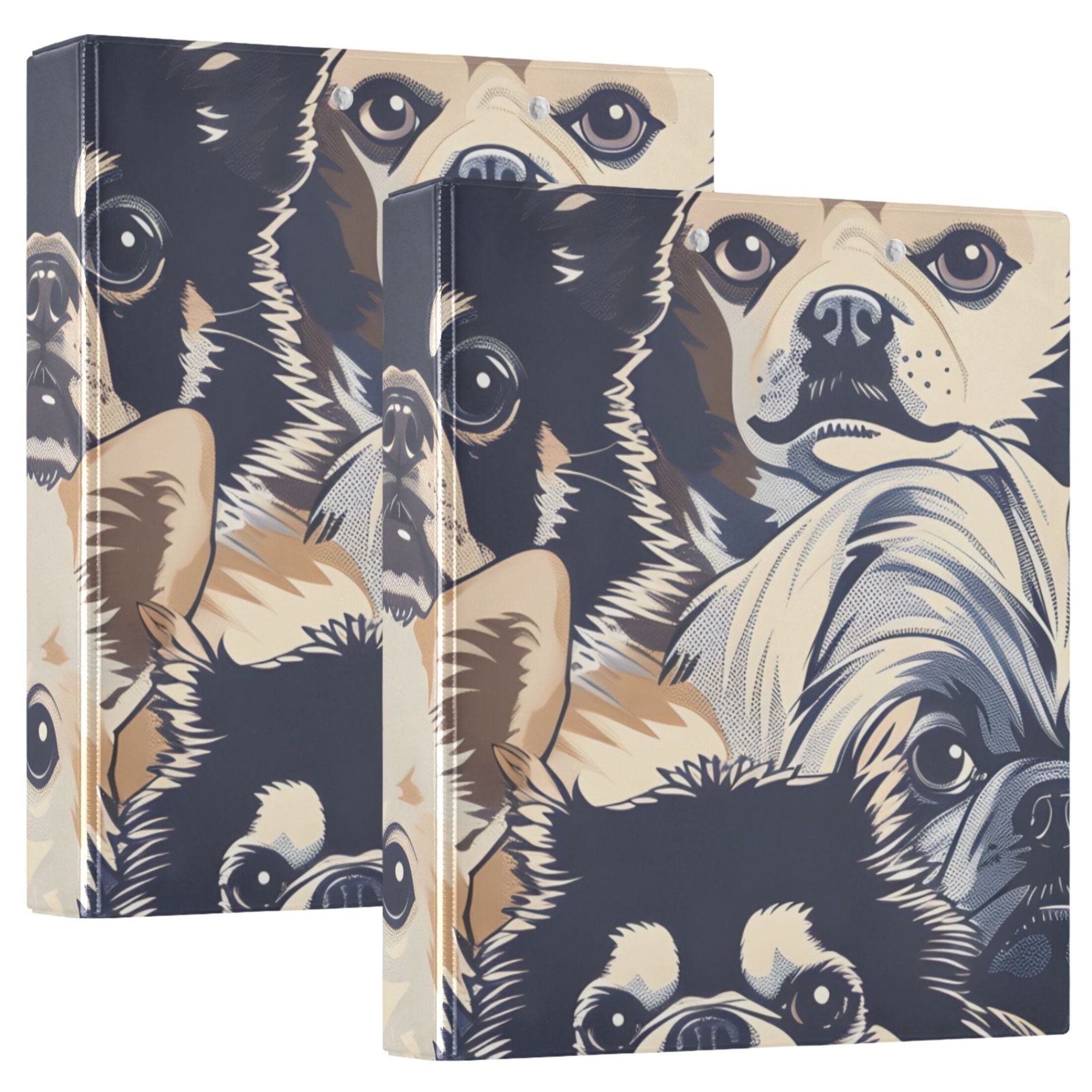 Lovely Dogs 3 Ring Binders 1.5 inch Hardcover File Folders with ...
