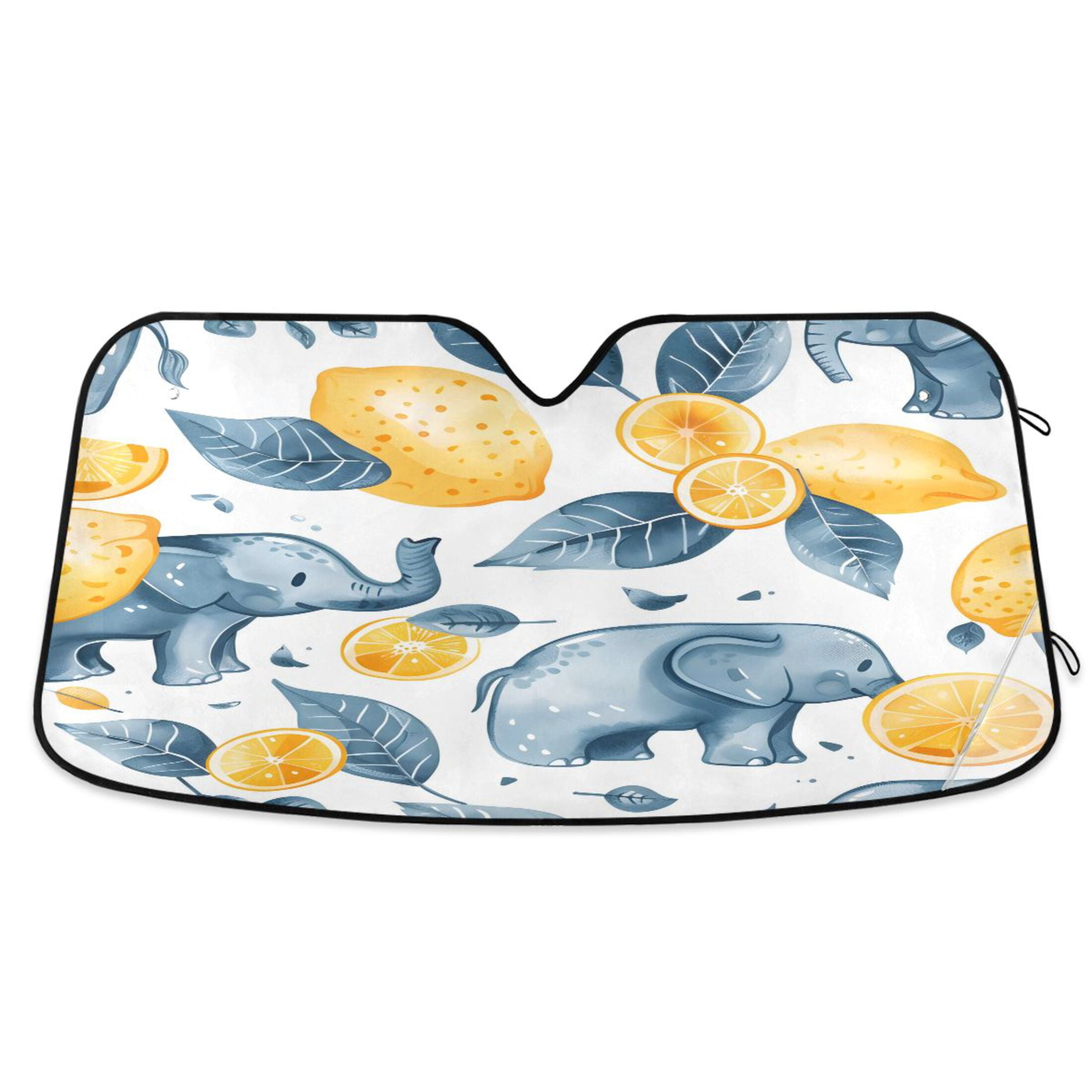 Lovely Elephants Leaves Lemons Windshield Sun Shade Automobile Visor ...