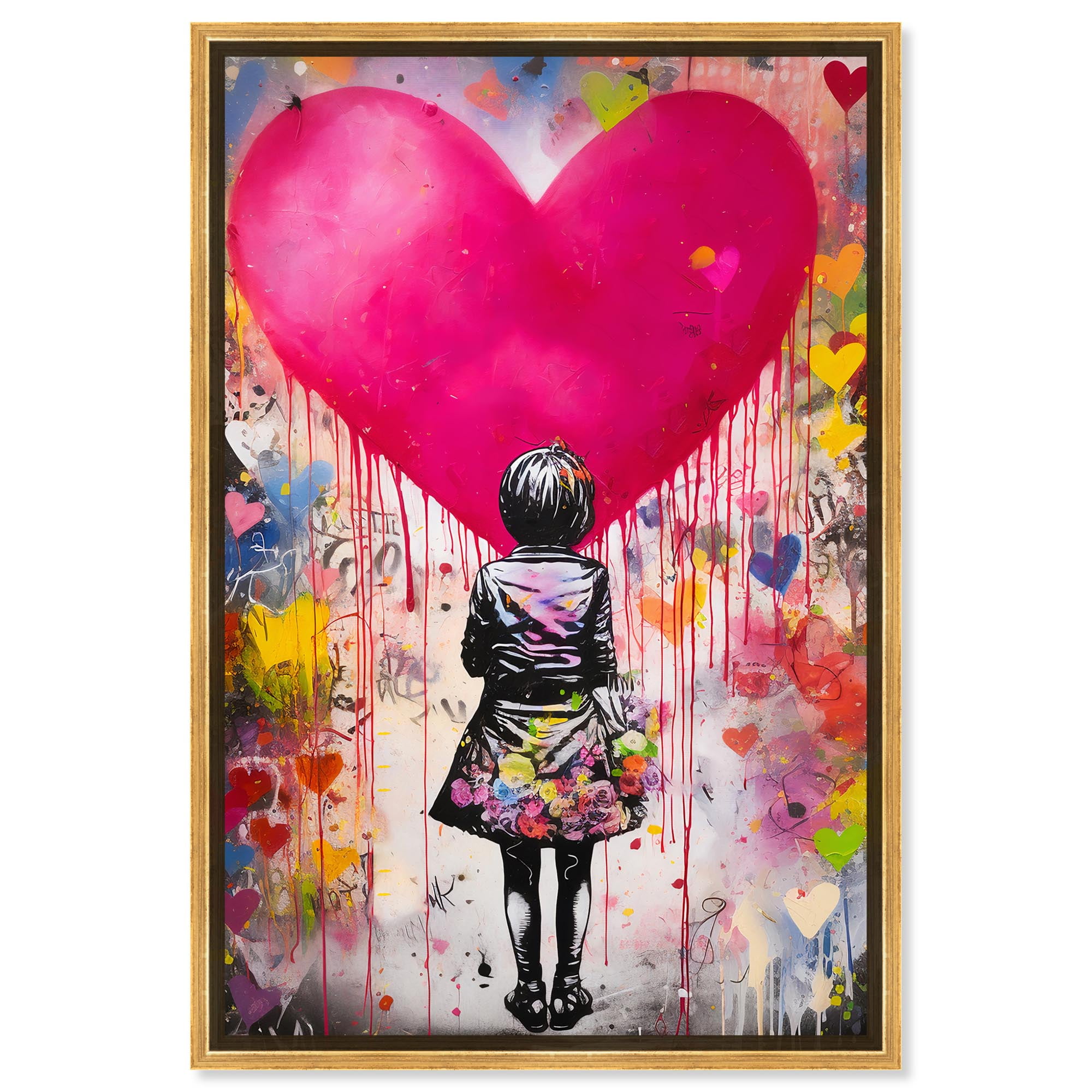 Lovely Excuses Canvas Urban Graffiti Wall Art by Notoriart, Gold Frame ...
