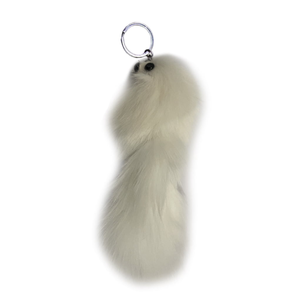 Lovely Faux Foxes Keychain Accessory Furry Foxes Keychain Portable ...