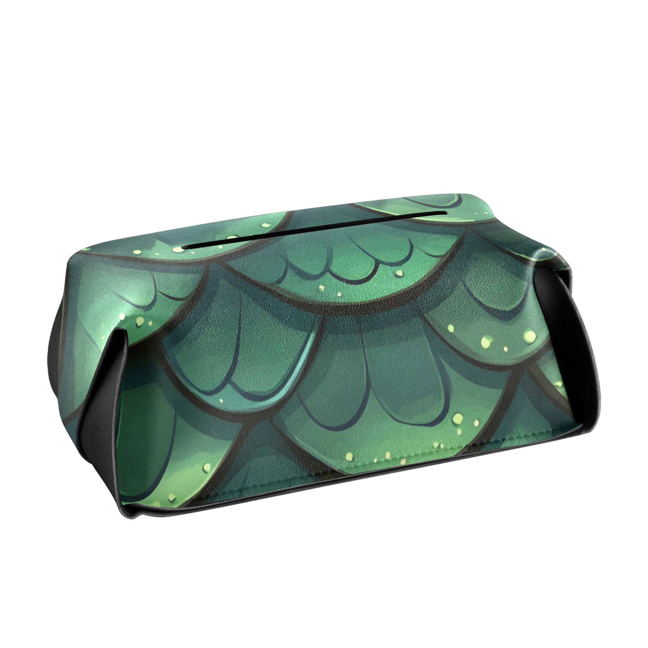 Lovely Green Scale Tissue Box Cover Leather Square Rectangle Tissue Box ...