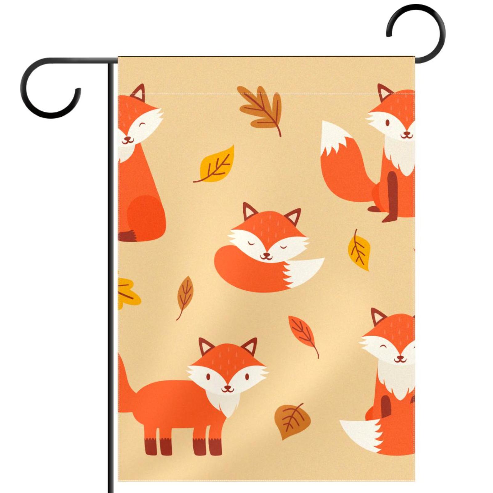 Lovely Hand Drawn Fox-01 Pattern Garden Banners: Outdoor Flags for All ...