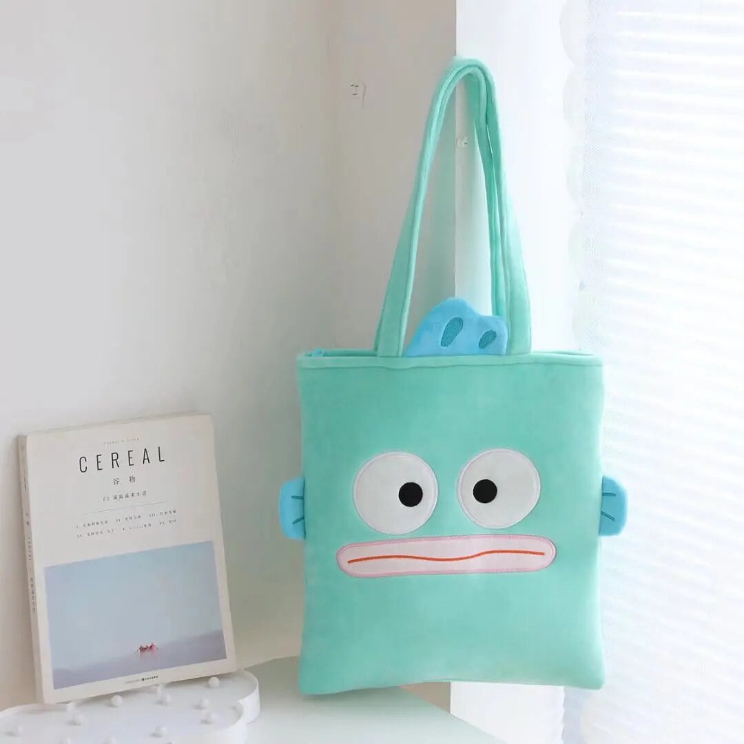 Lovely Hangyodon plush handbag kawaii cartoon shoulder bag portable ...