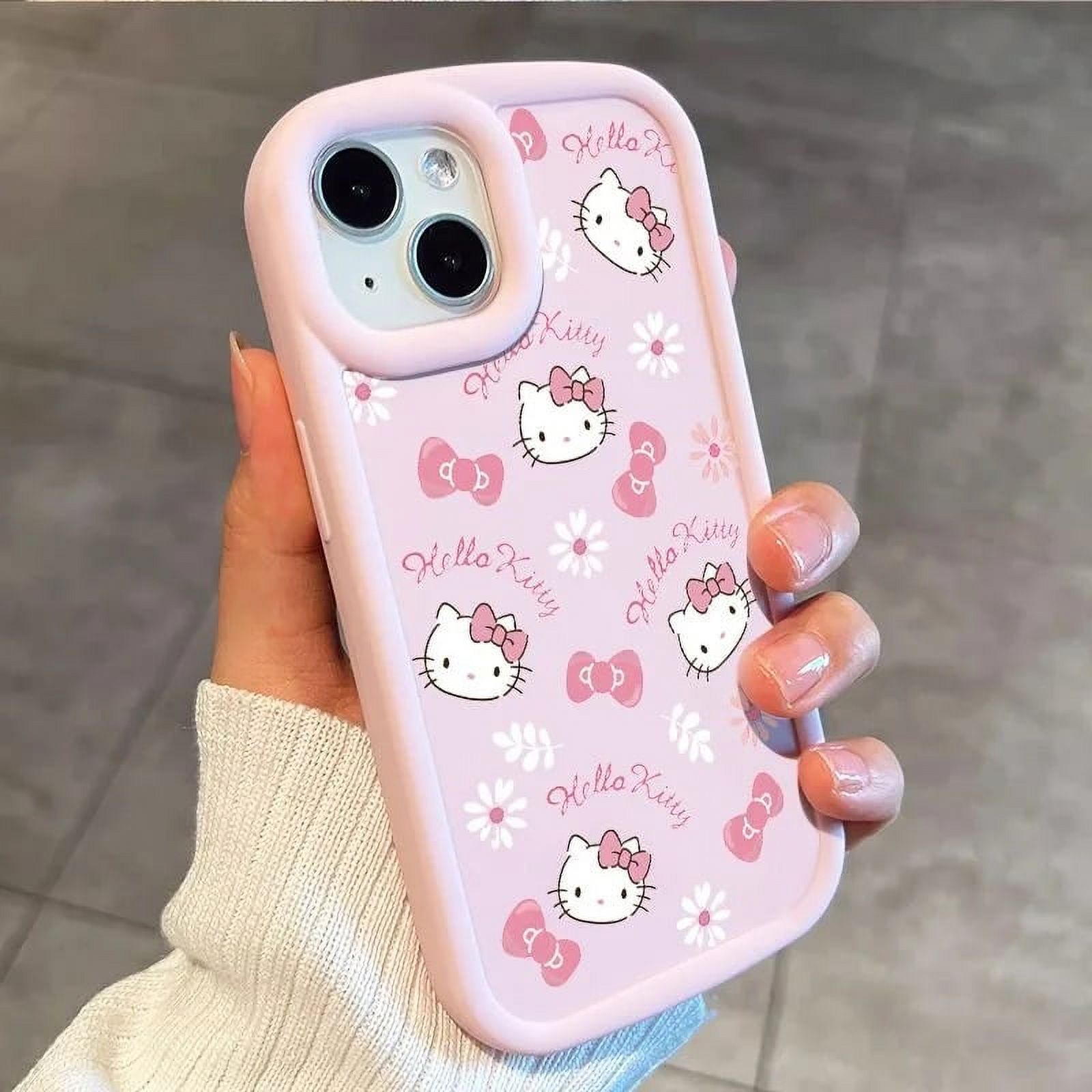 Lovely Hello Kitty Bow Flower Kawaii Phone Case For iPhone 16 15 14 13 ...