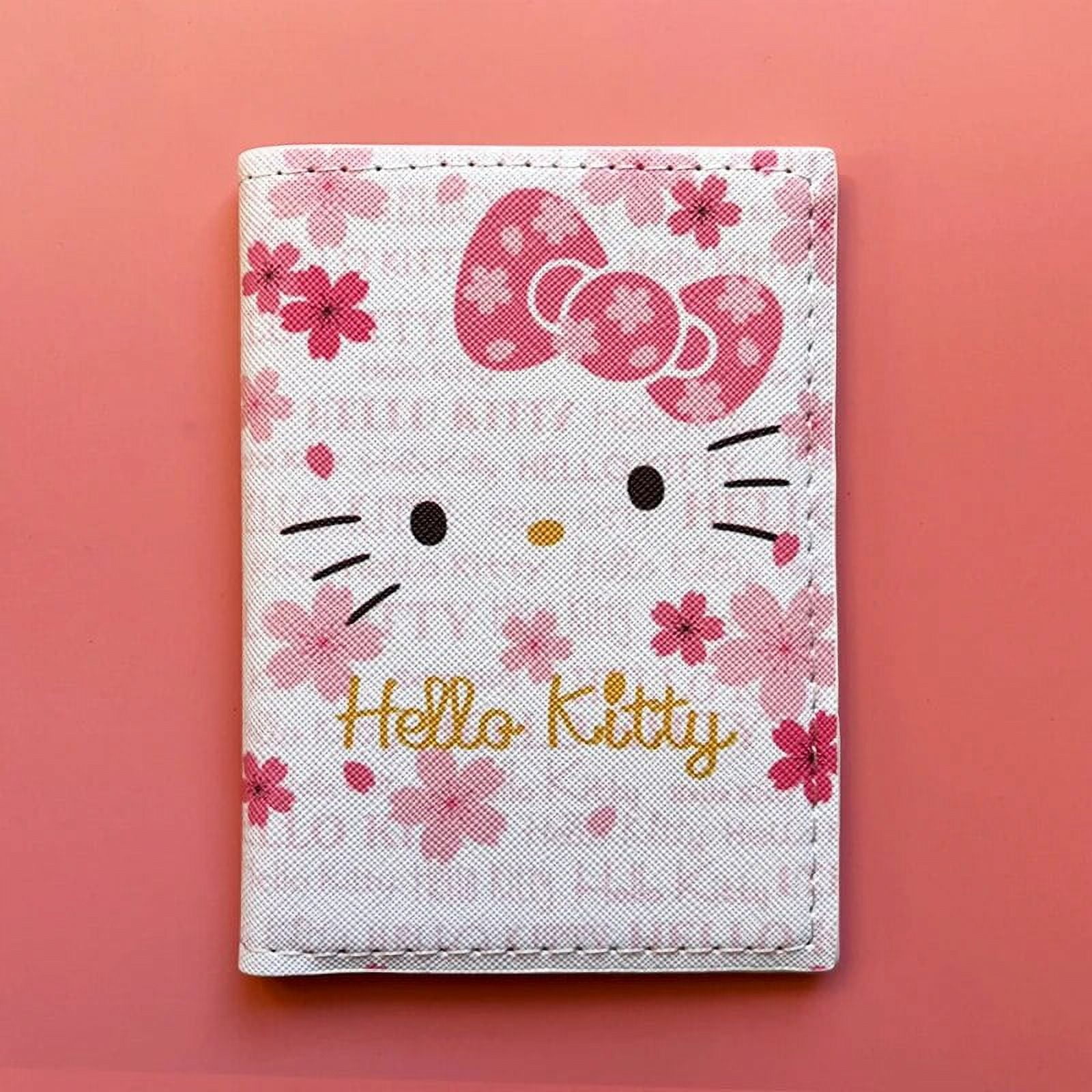 Lovely Hello Kitty Passport Cover Credit Card Holder Women Sanrio PU ...