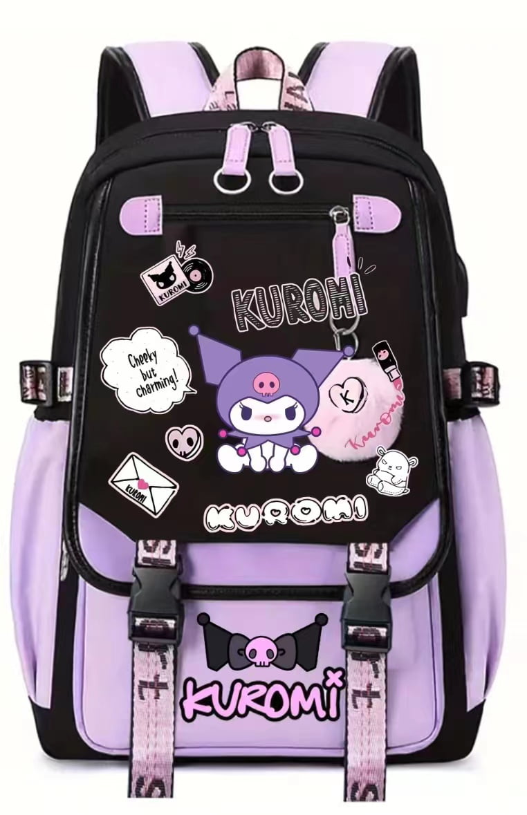 Lovely Kuromi Melody Backpacks Cosplay Unisex Students School Bag ...