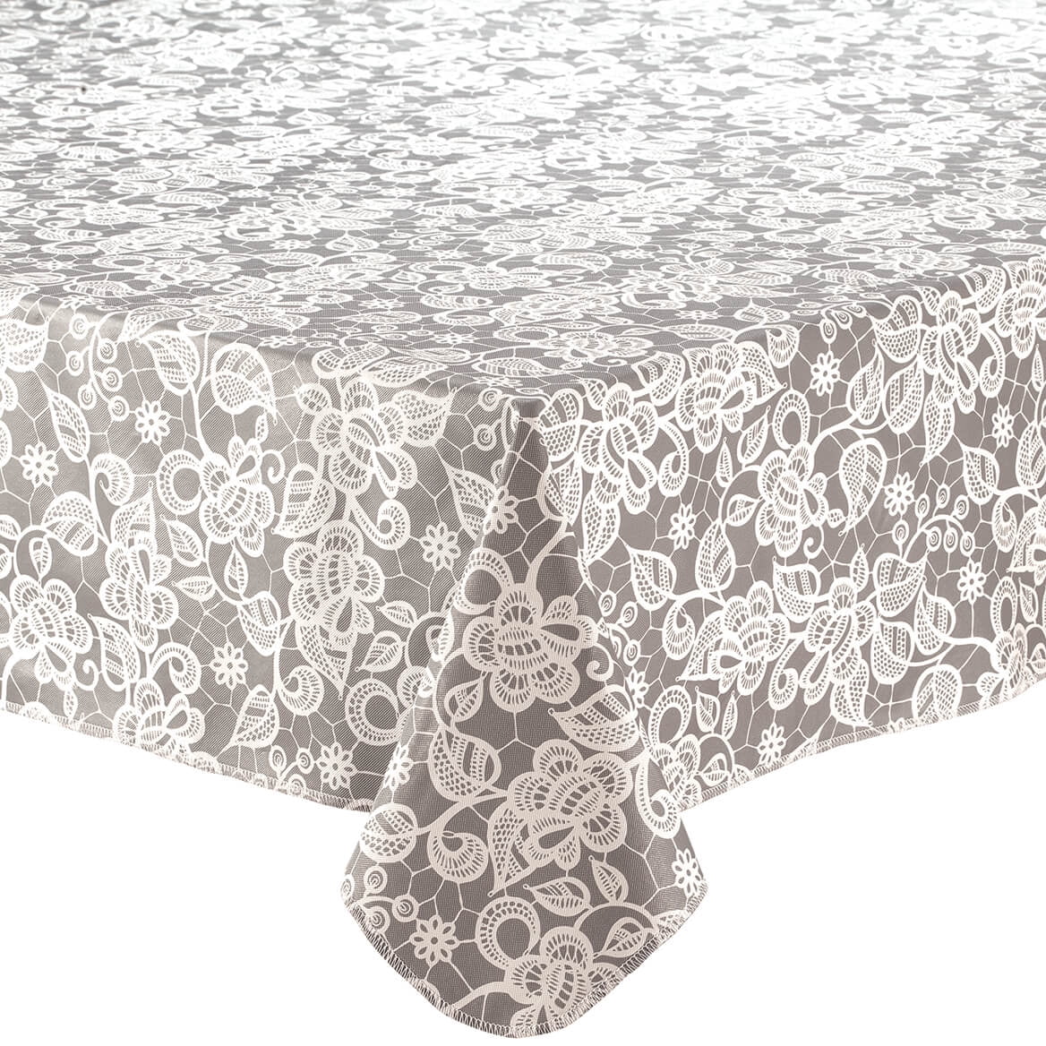 Lovely Lace Vinyl Table Cover, Gray, 60" x 90" Oblong - Walmart.com