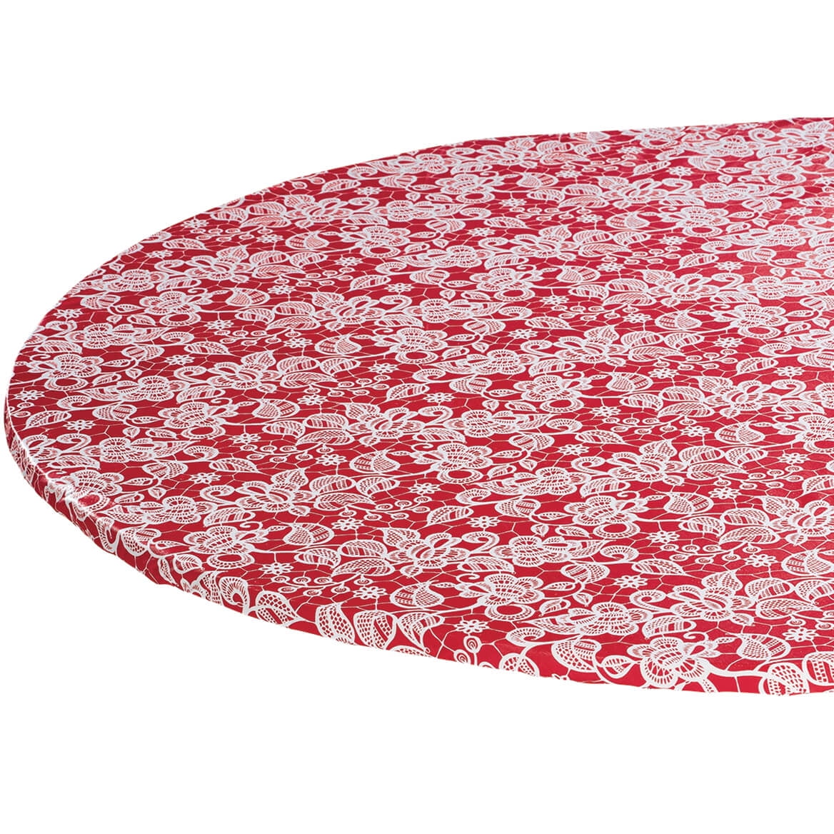 Lovely Lace Elasticized Table Cover, Red, 42" x 68" Oval/Oblong ...