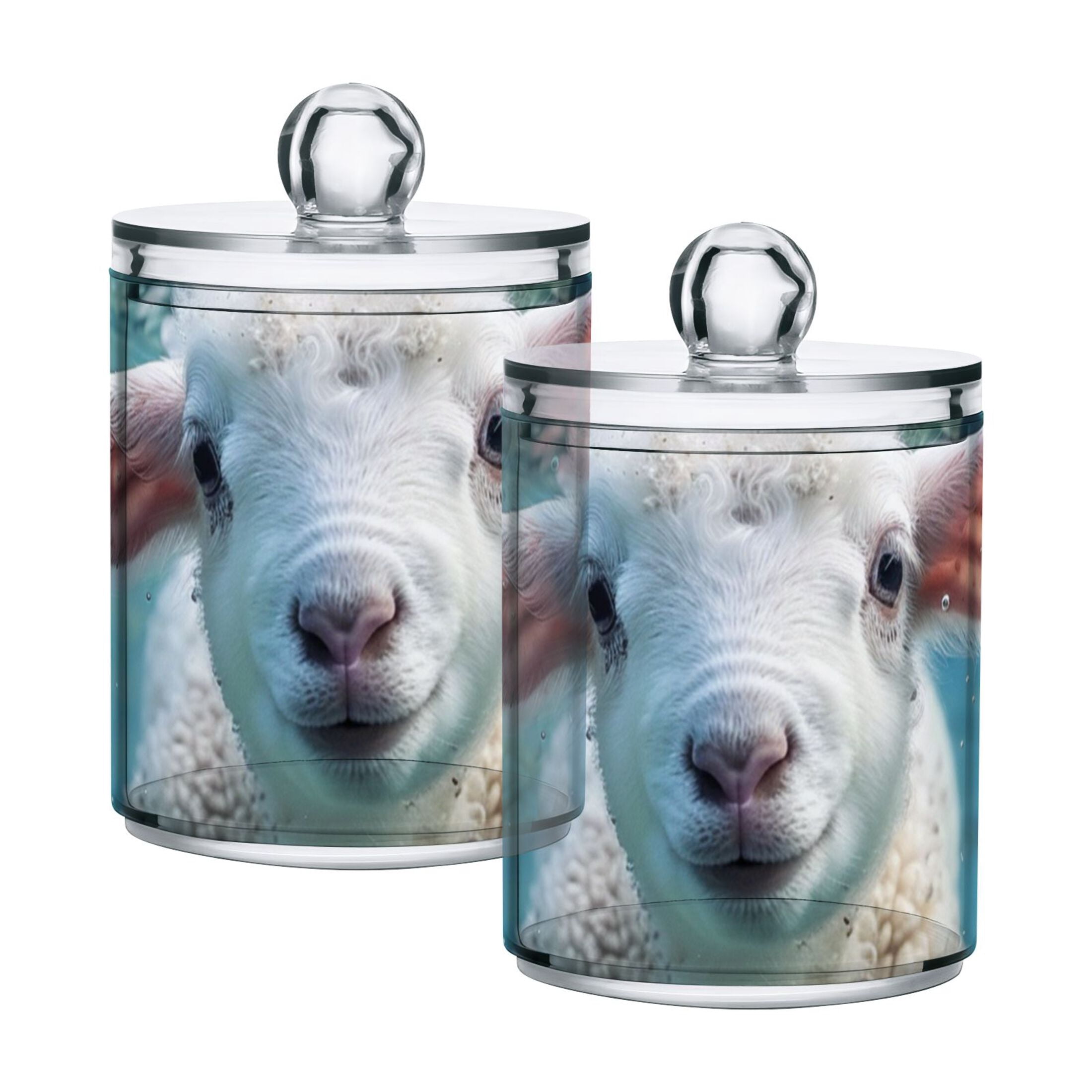 Lovely Lamb Swimming Underwater Translucent Plastic Cans Storage ...