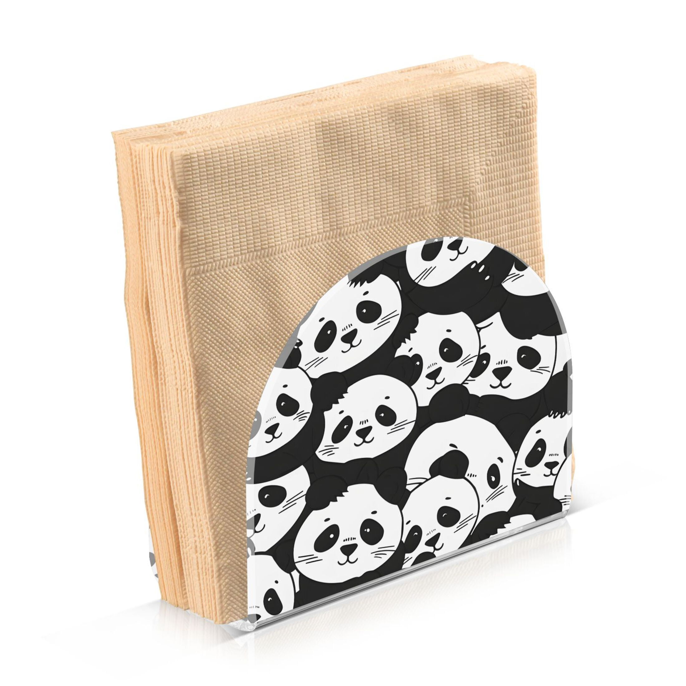 Lovely Little Panda Face Napkin Holder for Table Acrylic Clear Tissue ...