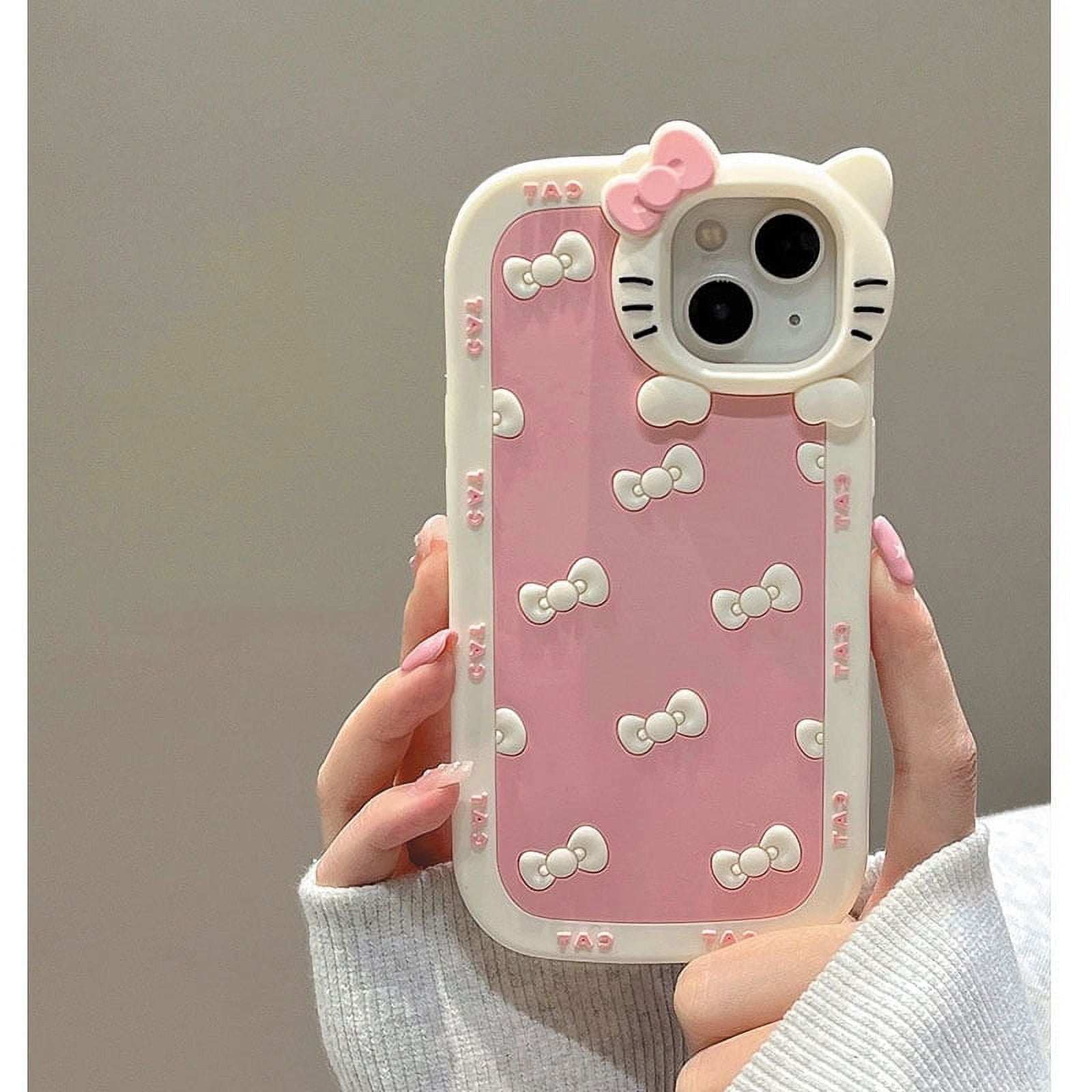 Lovely NEW Hello Kitty 3D Bow KT Head Phone Case For iPhone 16 15 14 13 ...