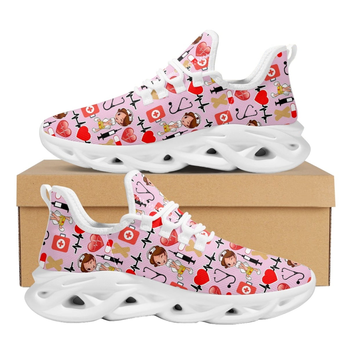 Lovely Nurse First Aid Design Mesh Running Shoes for Lightweight Wear ...