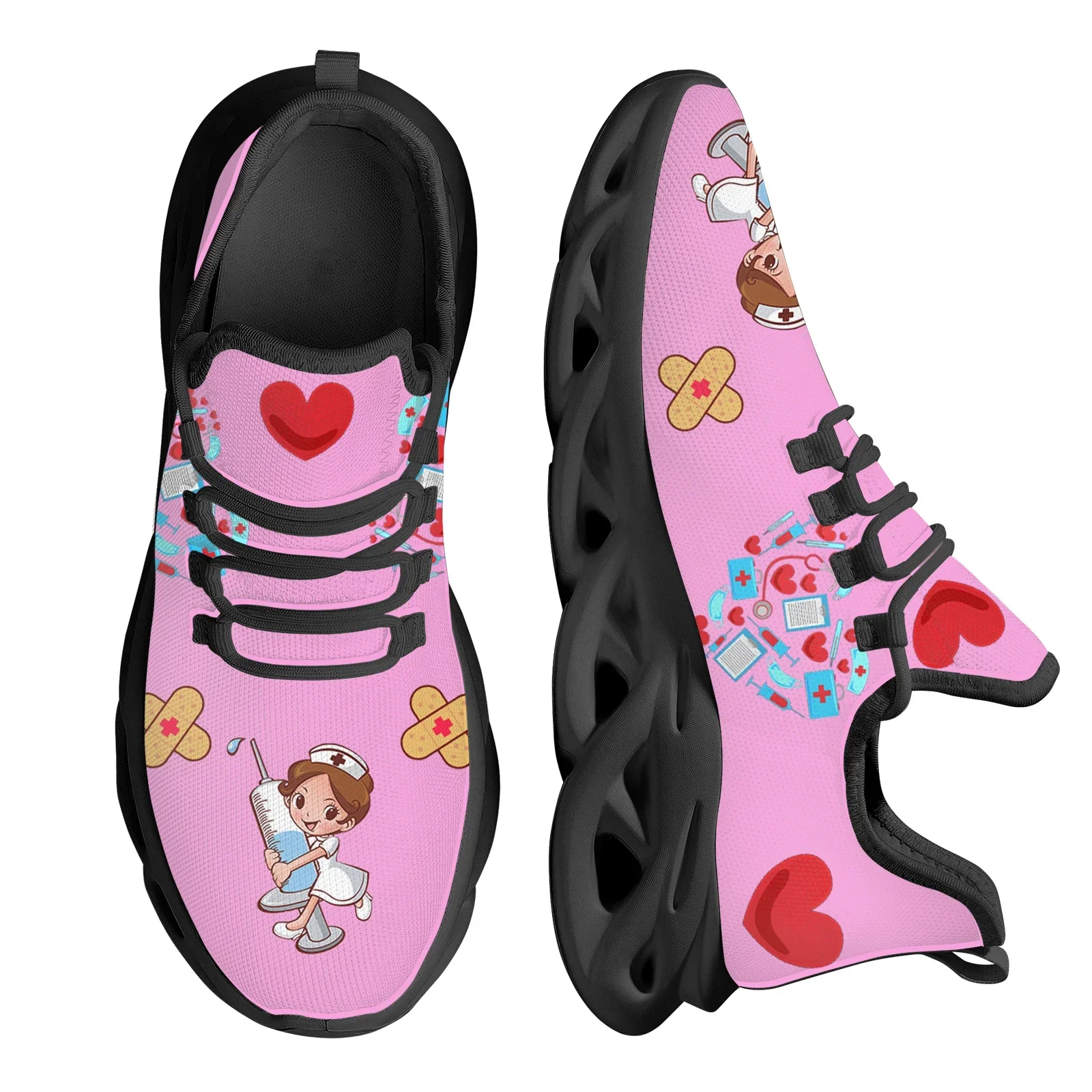 Lovely Nurse Medical Healthcare Print Ladies Platform Shoes Light Mesh ...