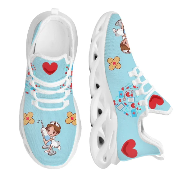 Lovely Nurse Medical Healthcare Print Ladies Platform Shoes Light Mesh ...