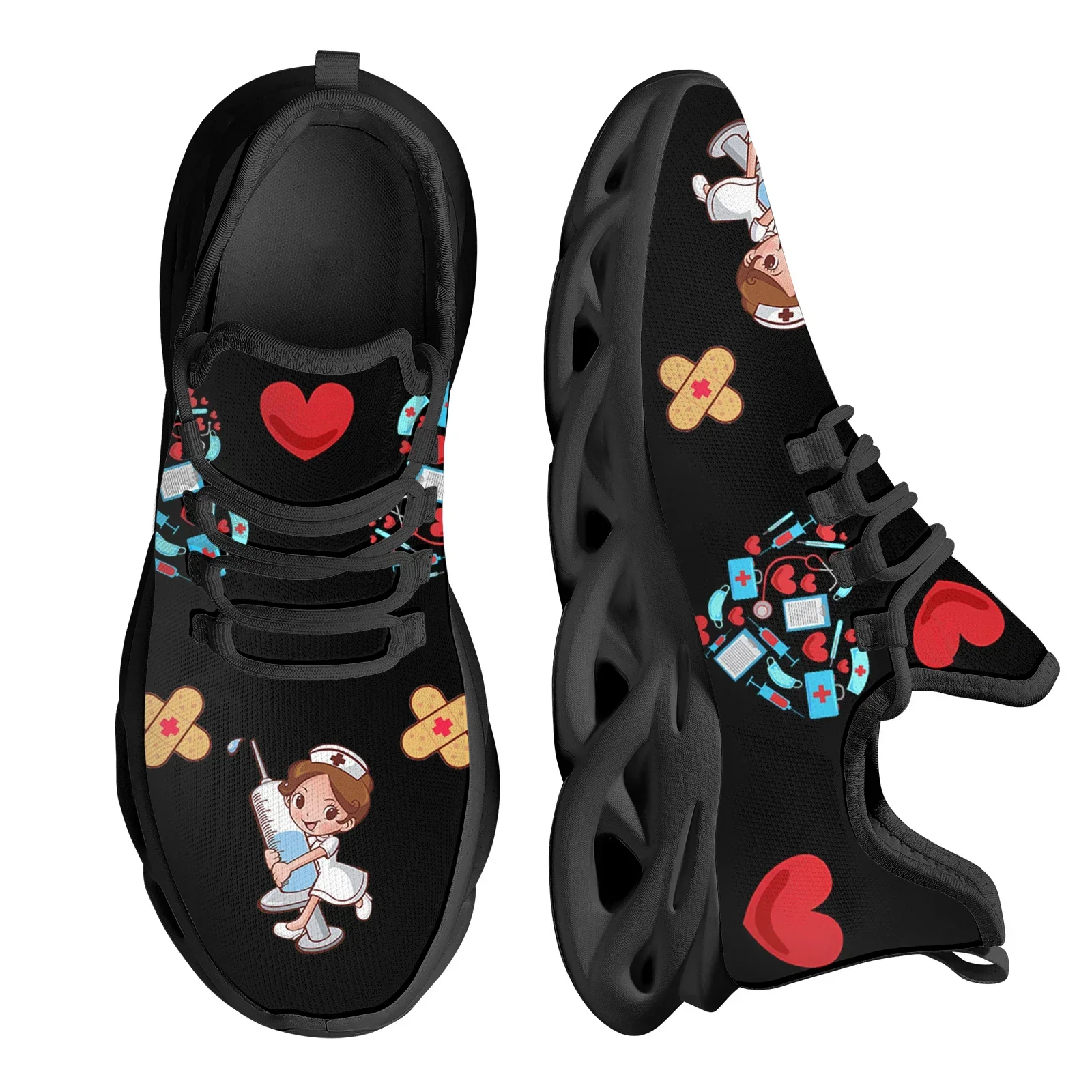 Lovely Nurse Medical Healthcare Print Ladies Platform Shoes Light Mesh ...