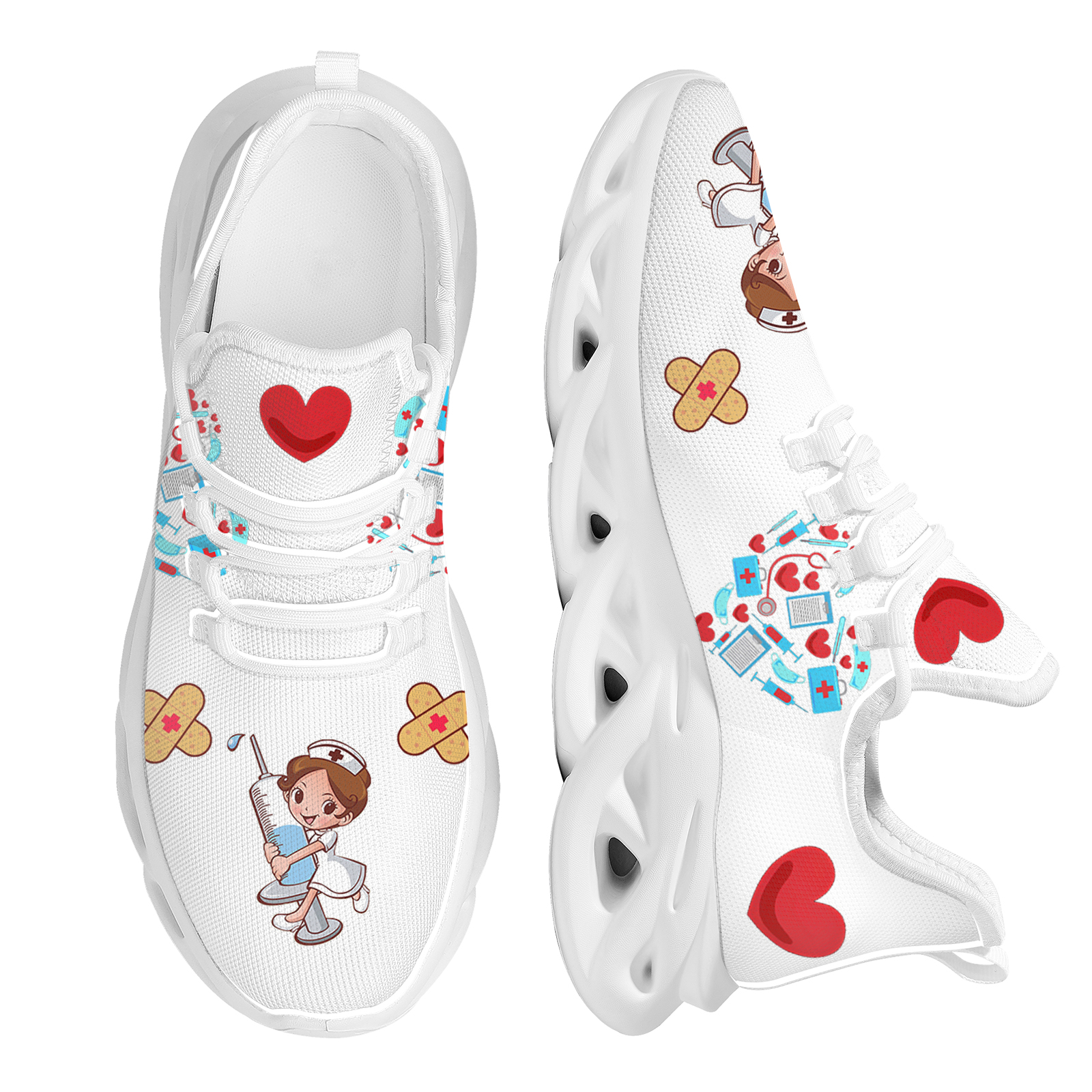 Lovely Nurse Medical Healthcare Print Ladies Platform Shoes Light Mesh ...