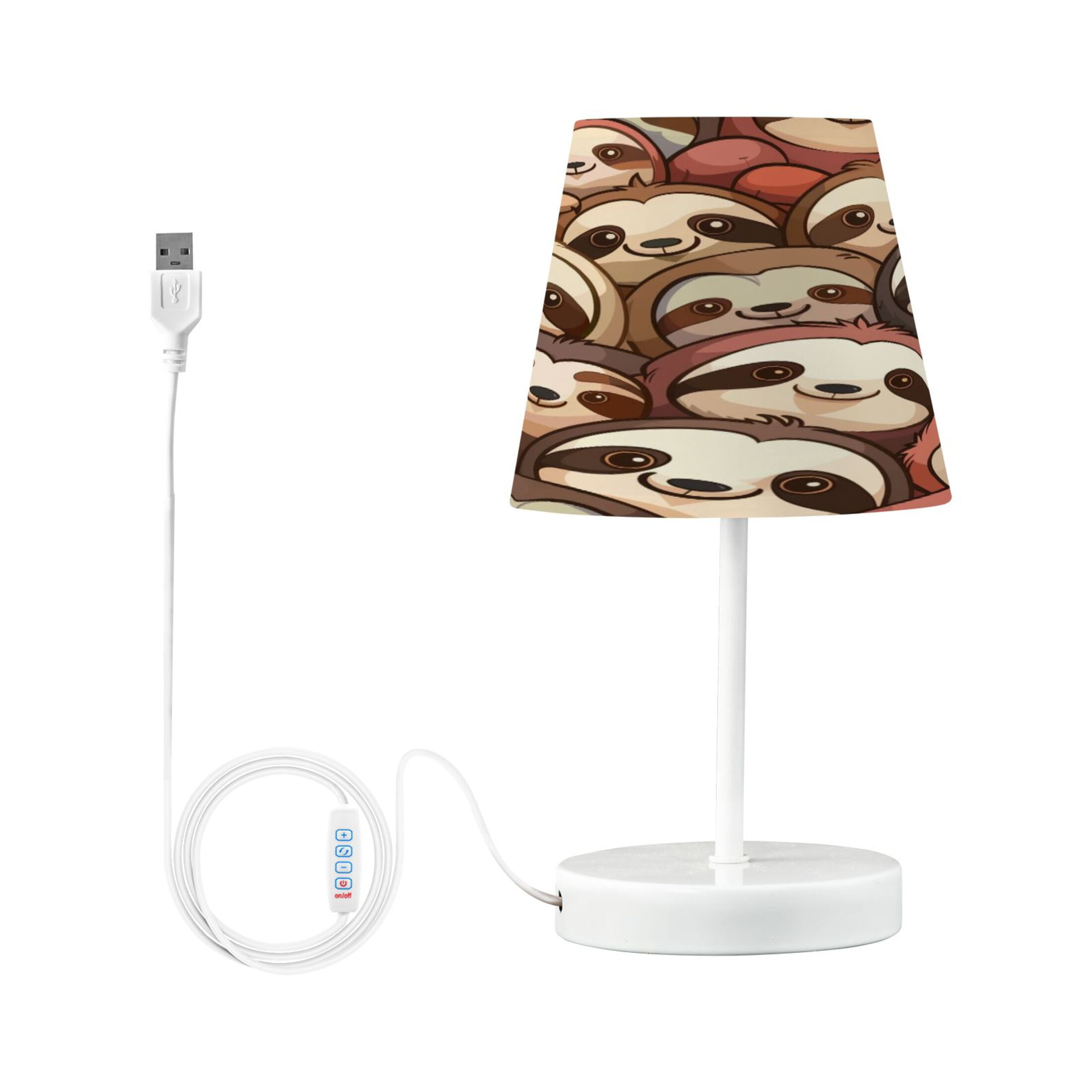 Lovely Pandas Face Desk Lamp LED Table Nightstand Lamps with 3 Color ...