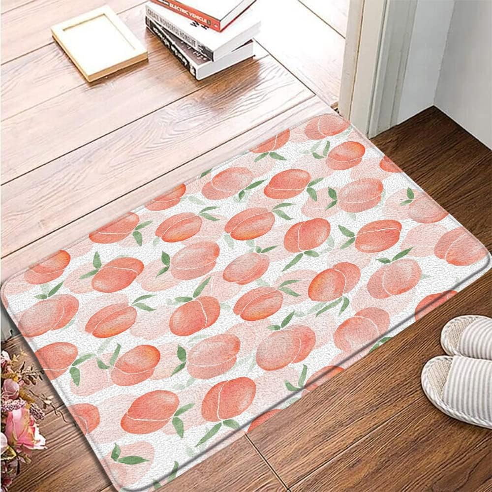 Lovely Peach Bath Mat,Cute Summer Tropical Fruits Aesthetic Sweet Pink ...