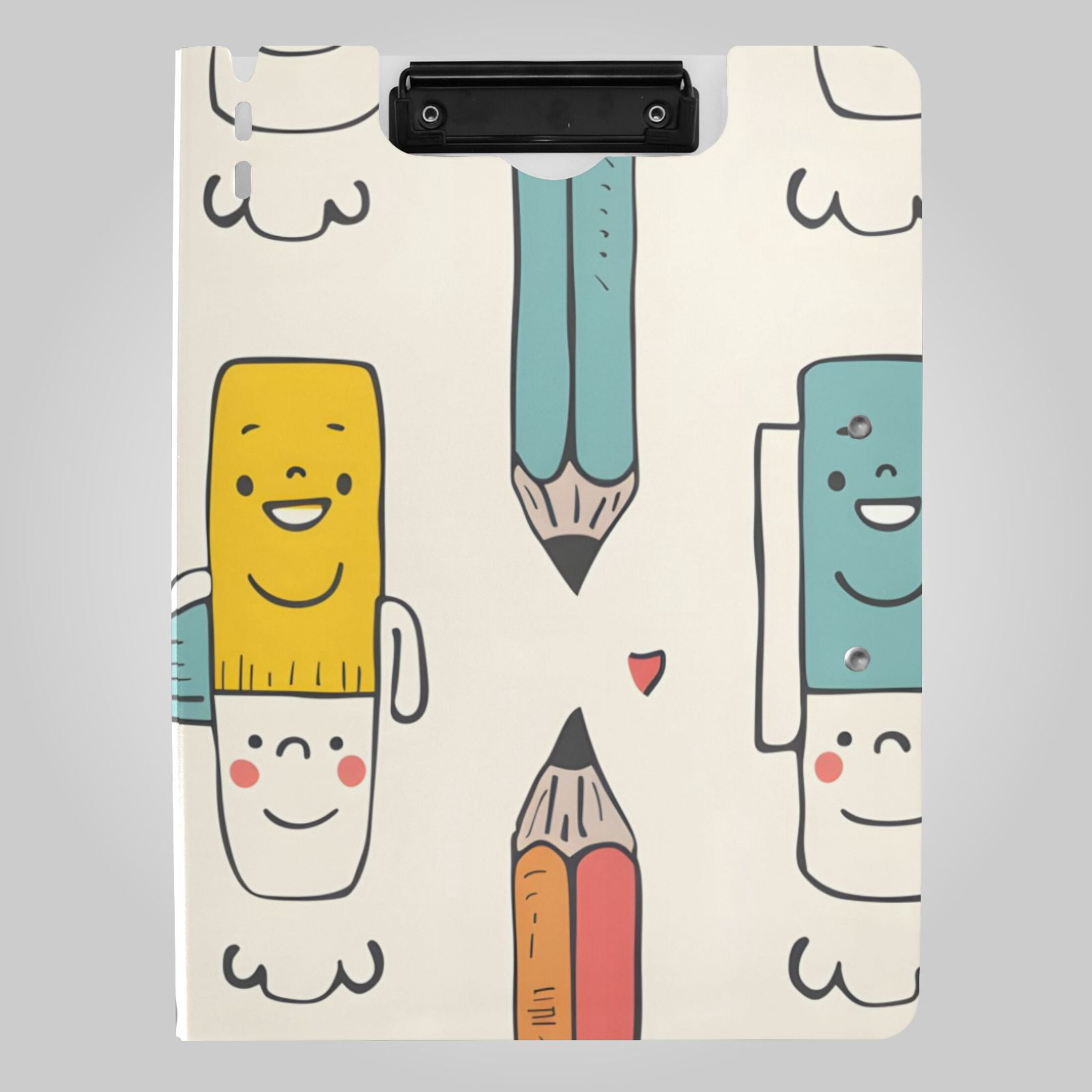 Lovely Pencils Hand Painted Foldable Binder Folder Clipboard with Pen ...