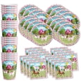 Lovely Pink Horse Birthday Party Supplies Set Plates Napkins Cups ...