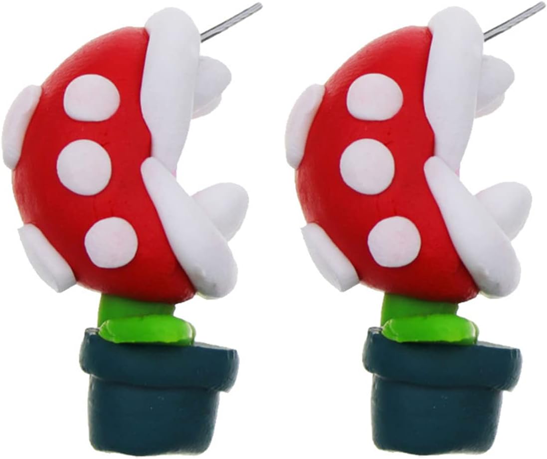 Lovely Piranha Flower Stud Earrings - Piranha Plant Flower Chompers ...