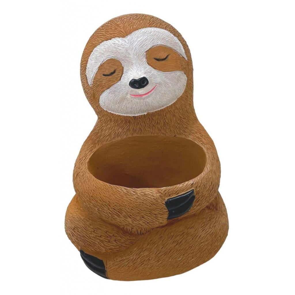 Lovely Planter Container Decor Decorations Sculpture Statue Sloth Shape ...