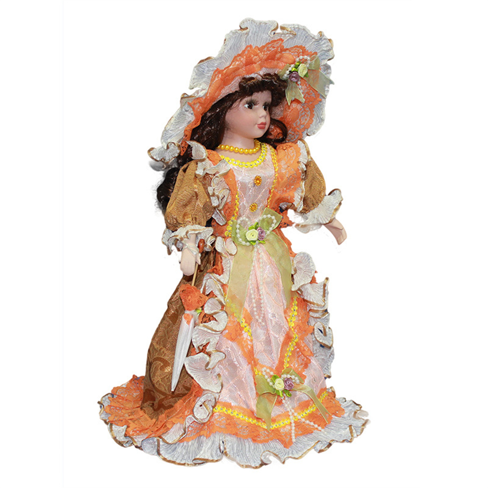 Lovely Porcelain Triangel Dolls in Brocade Clothes For Valentine Gift ...
