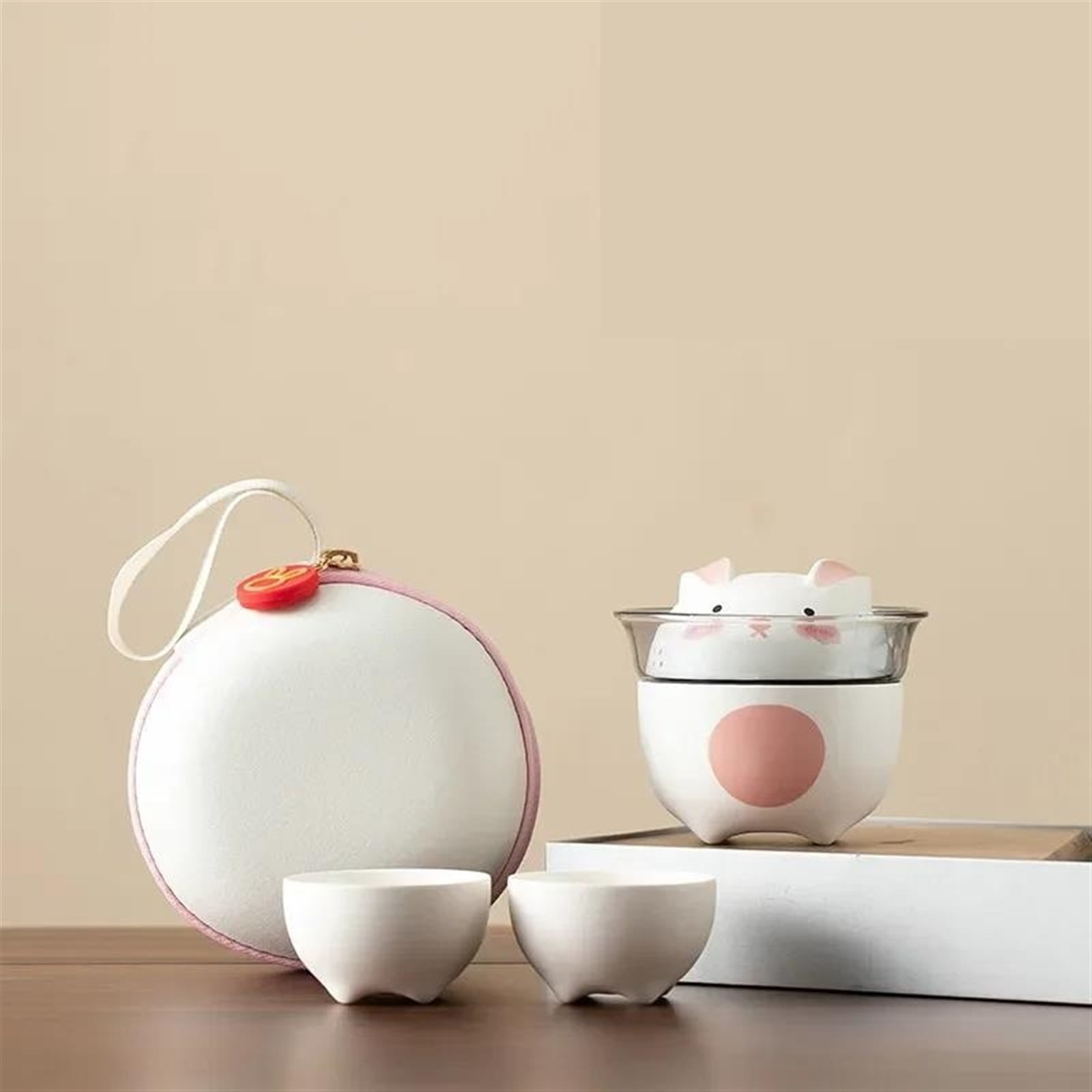 Lovely Rabbit Chinese Kung Fu Travel Tea Set Ceramic Glaze Teapot ...