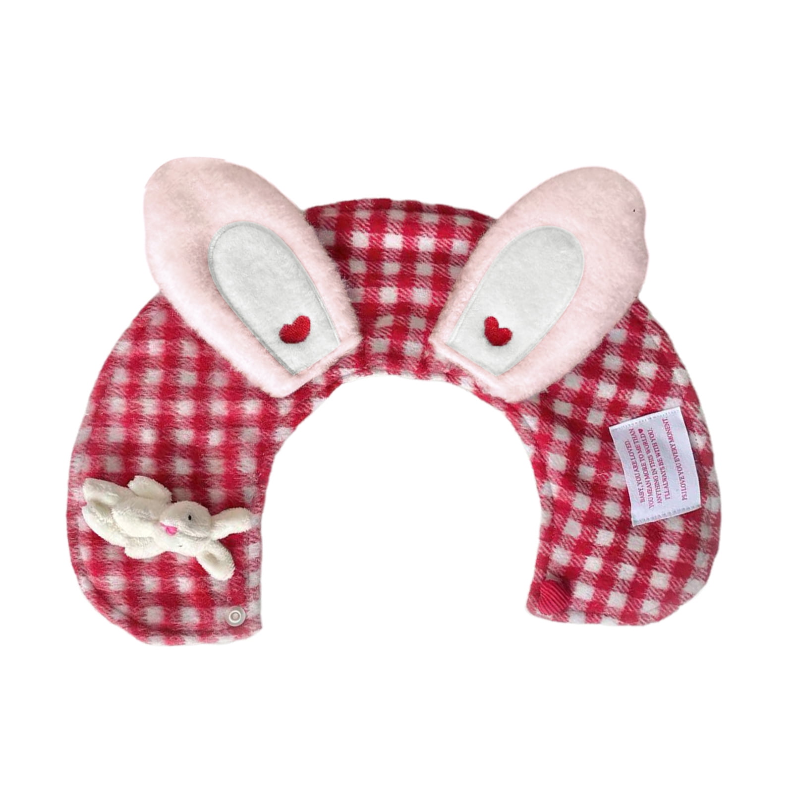 Lovely Rabbit Ears Decor Pet Cloak Lattice Pattern Festival Saliva ...