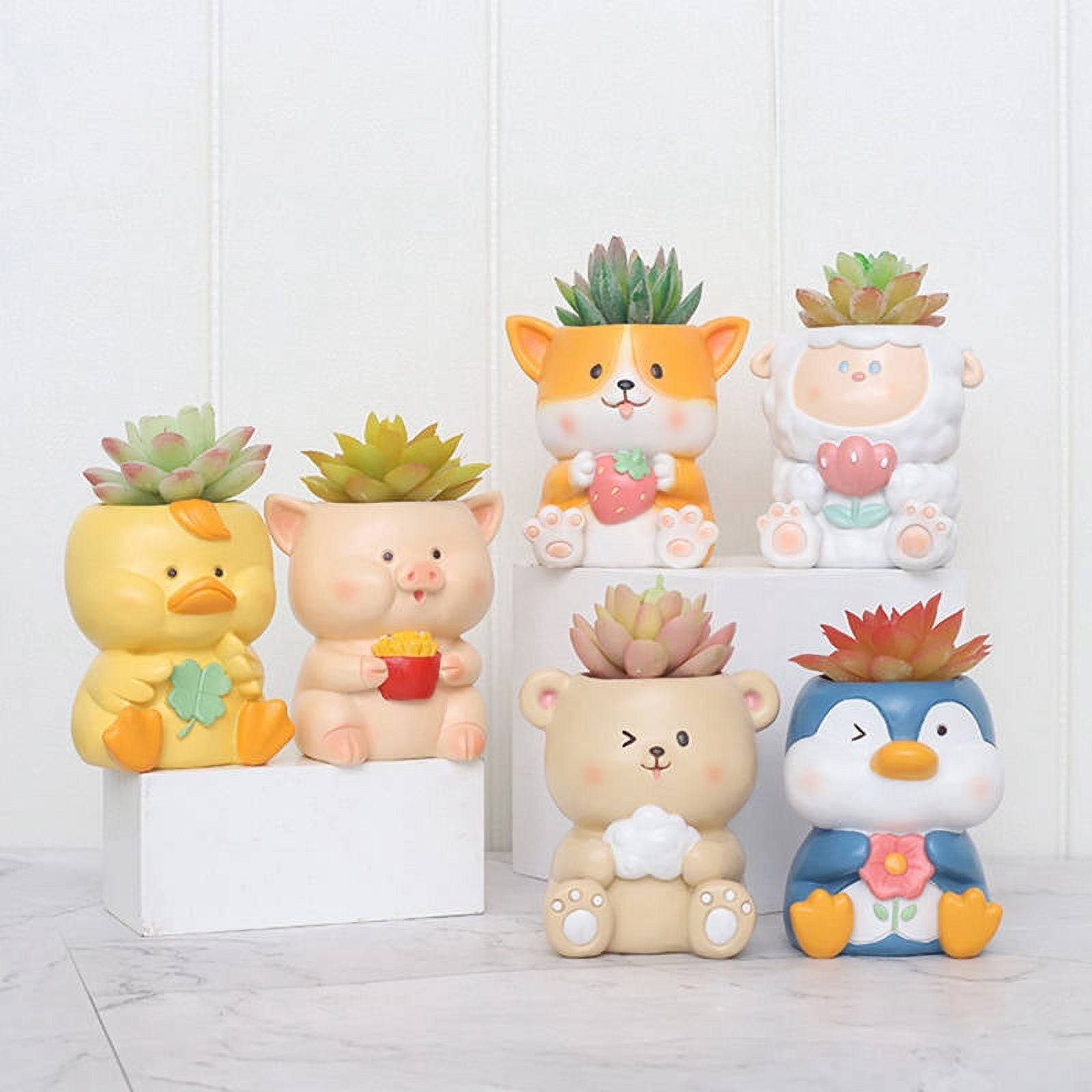 Lovely Resin Animals Planters, Indoor Flower Plant Pots Modern ...
