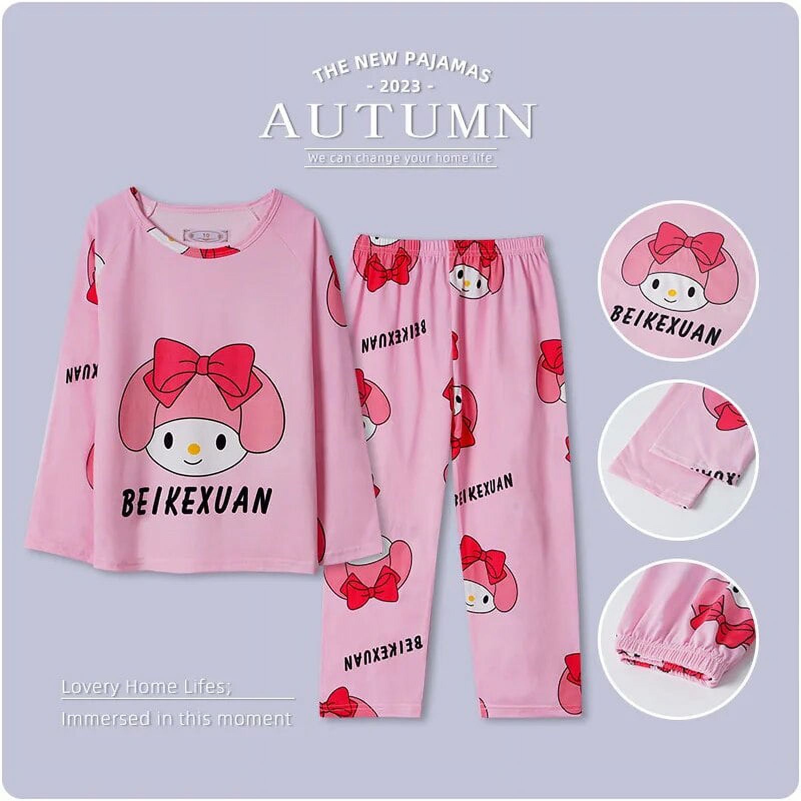 Lovely Sanrio Children Pajamas Set Anime Hello Kitty Cinnamoroll Thin ...