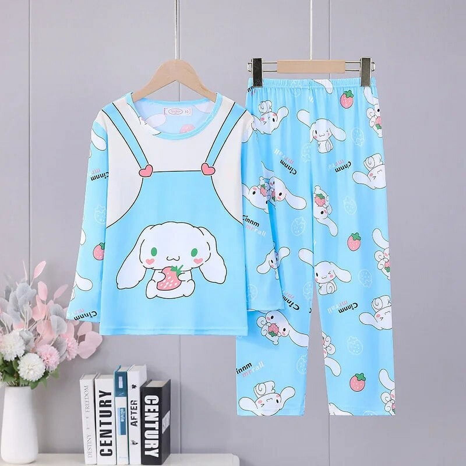 Lovely Sanrio Girls Pajamas Set Kawaii Cartoon Kuromi Cinnamoroll My ...