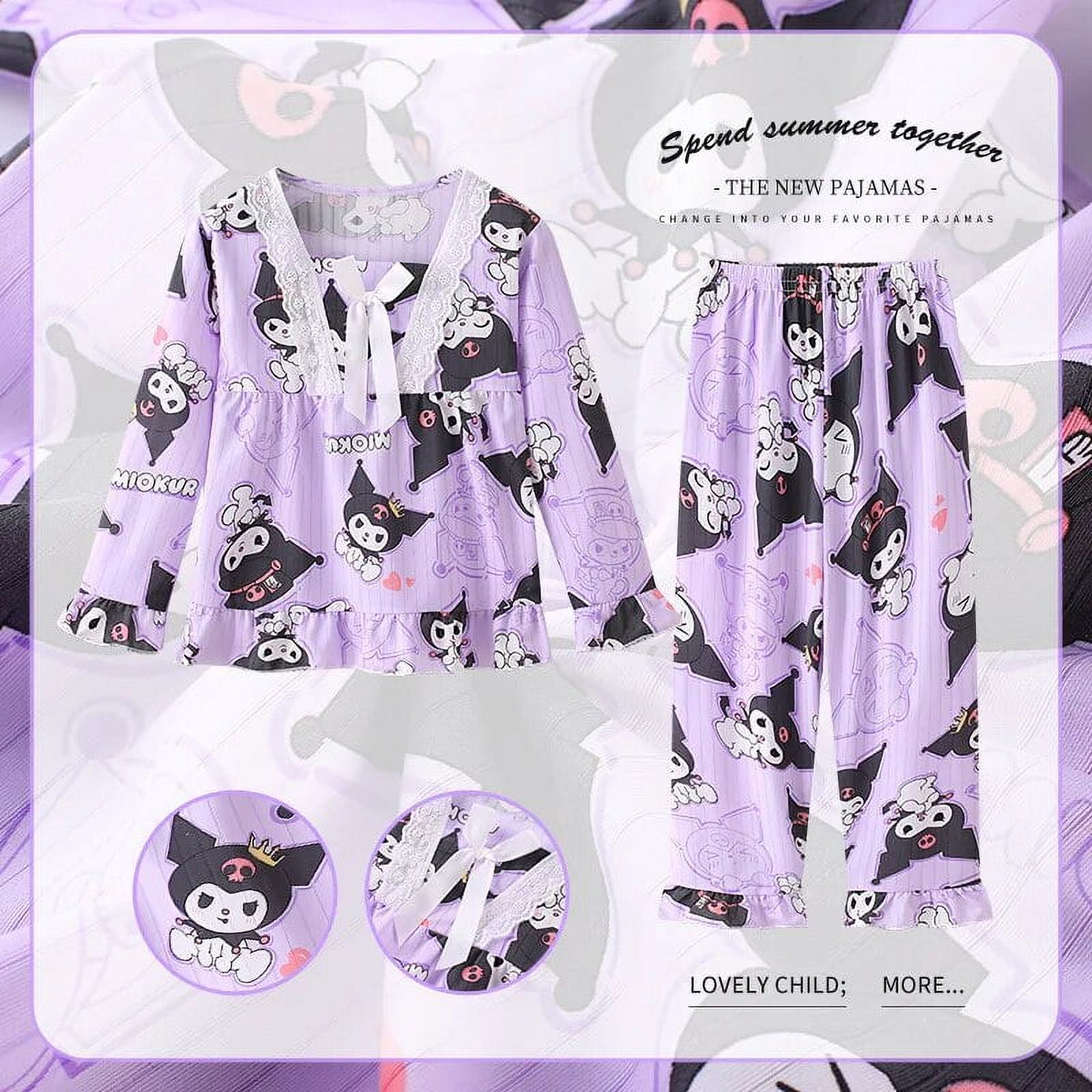 Lovely Sanrio Print Pajamas Cartoon Hello Kitty My Melody Kuromi ...