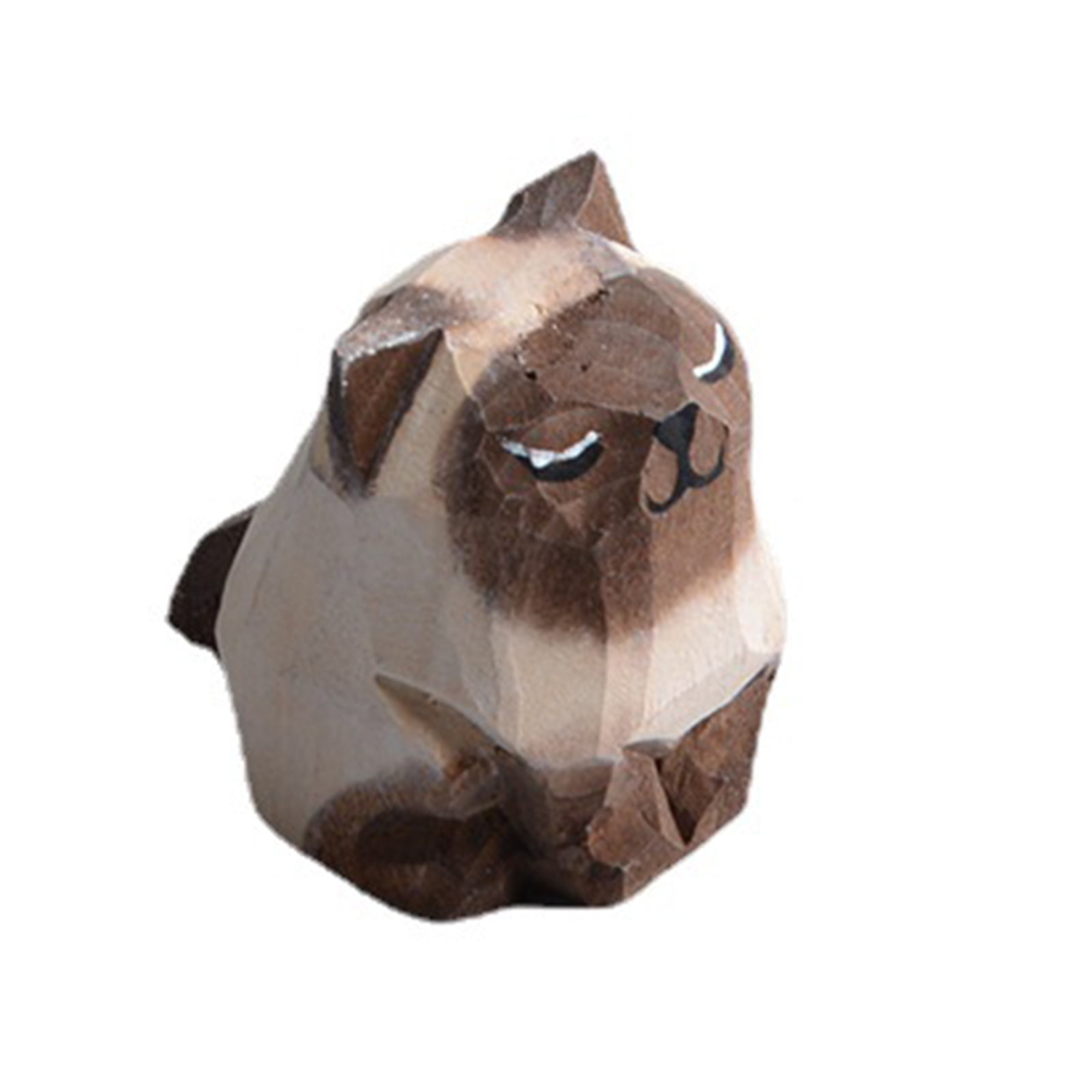 Lovely Small Carved Cat Figurine, Mini Kittens Miniature Figurines ...