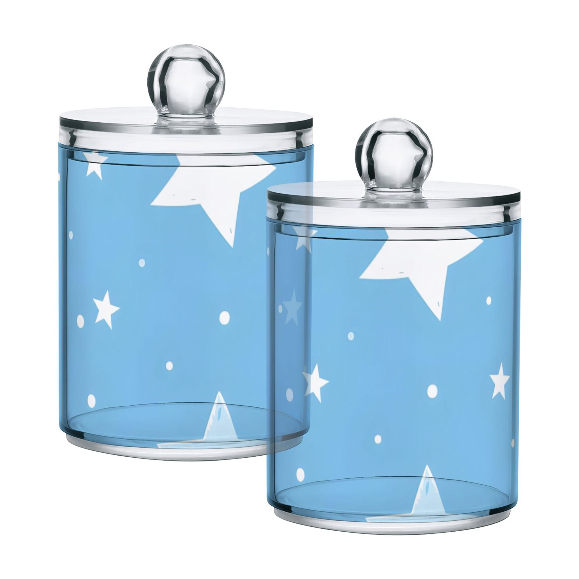 Lovely Star Pattern Translucent Plastic Cans Storage Canisters with Lid ...