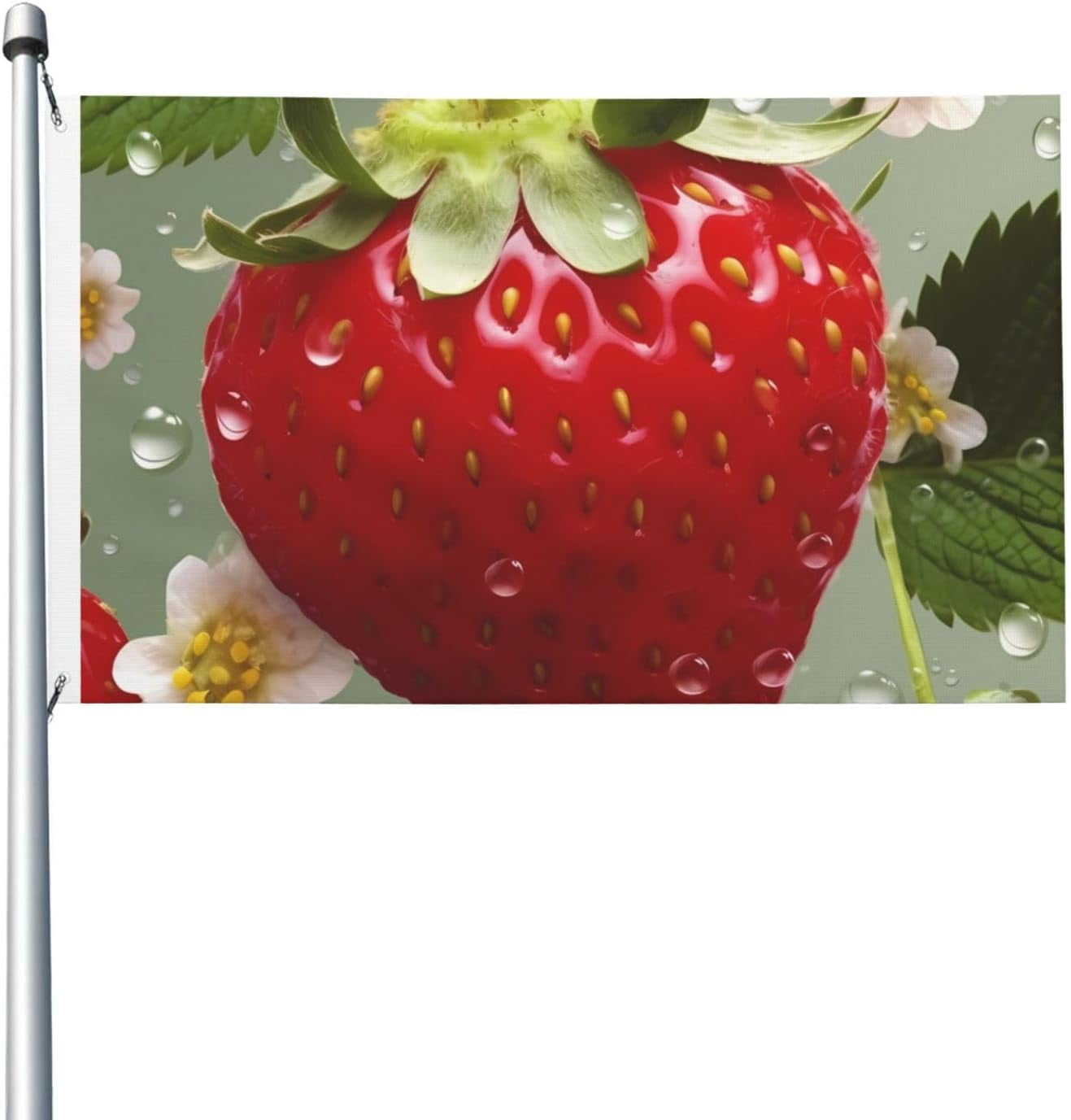 Lovely Strawberry Garden Flag Welcome Flags for Outside Holiday Banner ...