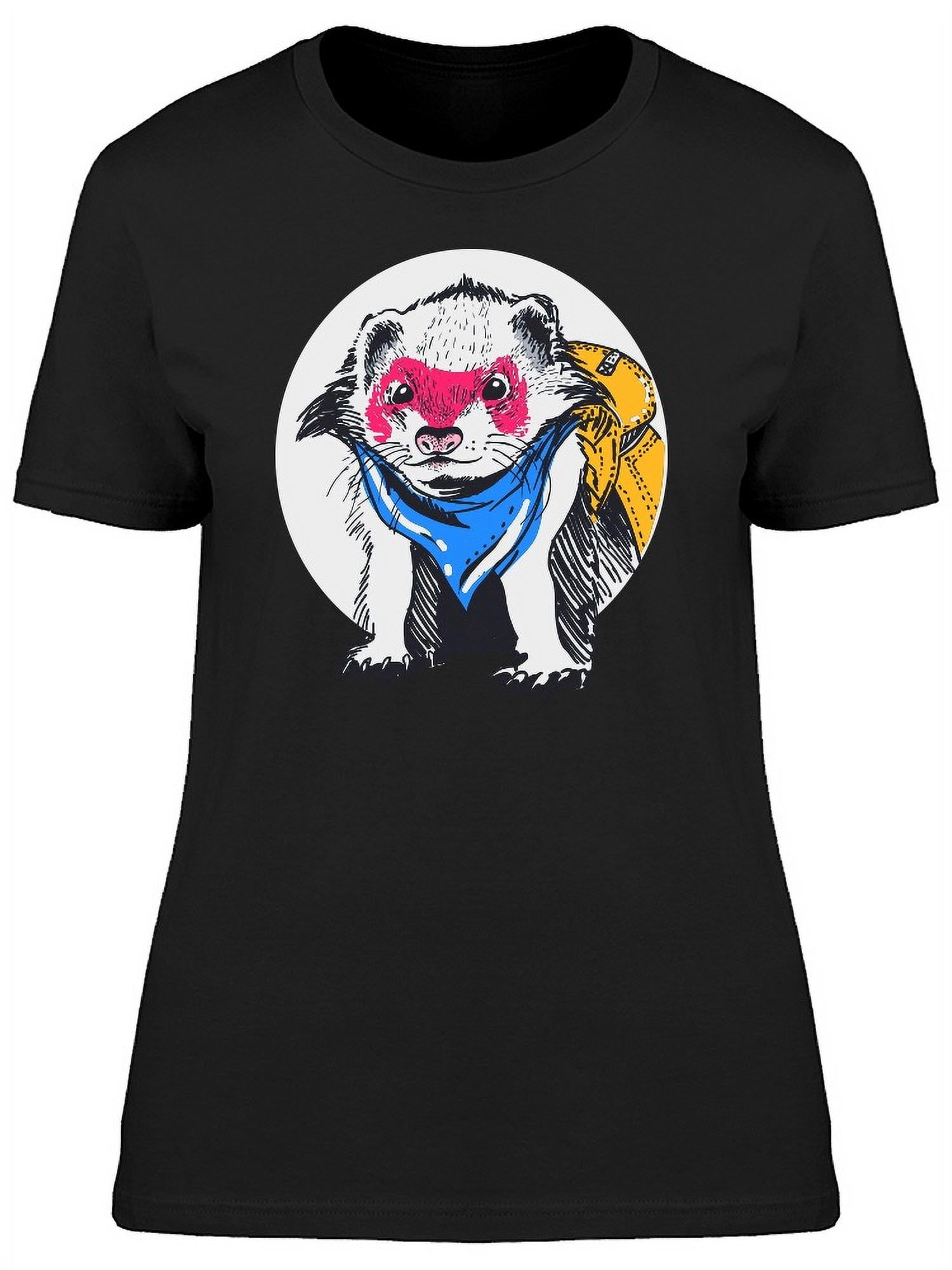 Lovely Superhero Ferret Sketch T-Shirt Women -Image by Shutterstock ...