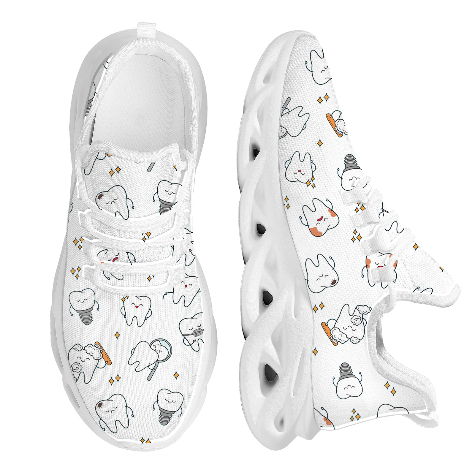 Lovely Teeth Cartoon Mesh Sneakers Comfort Air Cushion Platform Shoes ...