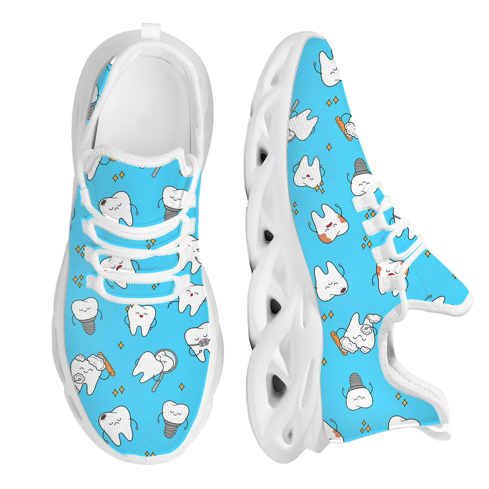 Lovely Teeth Cartoon Mesh Sneakers Comfort Air Cushion Platform Shoes ...