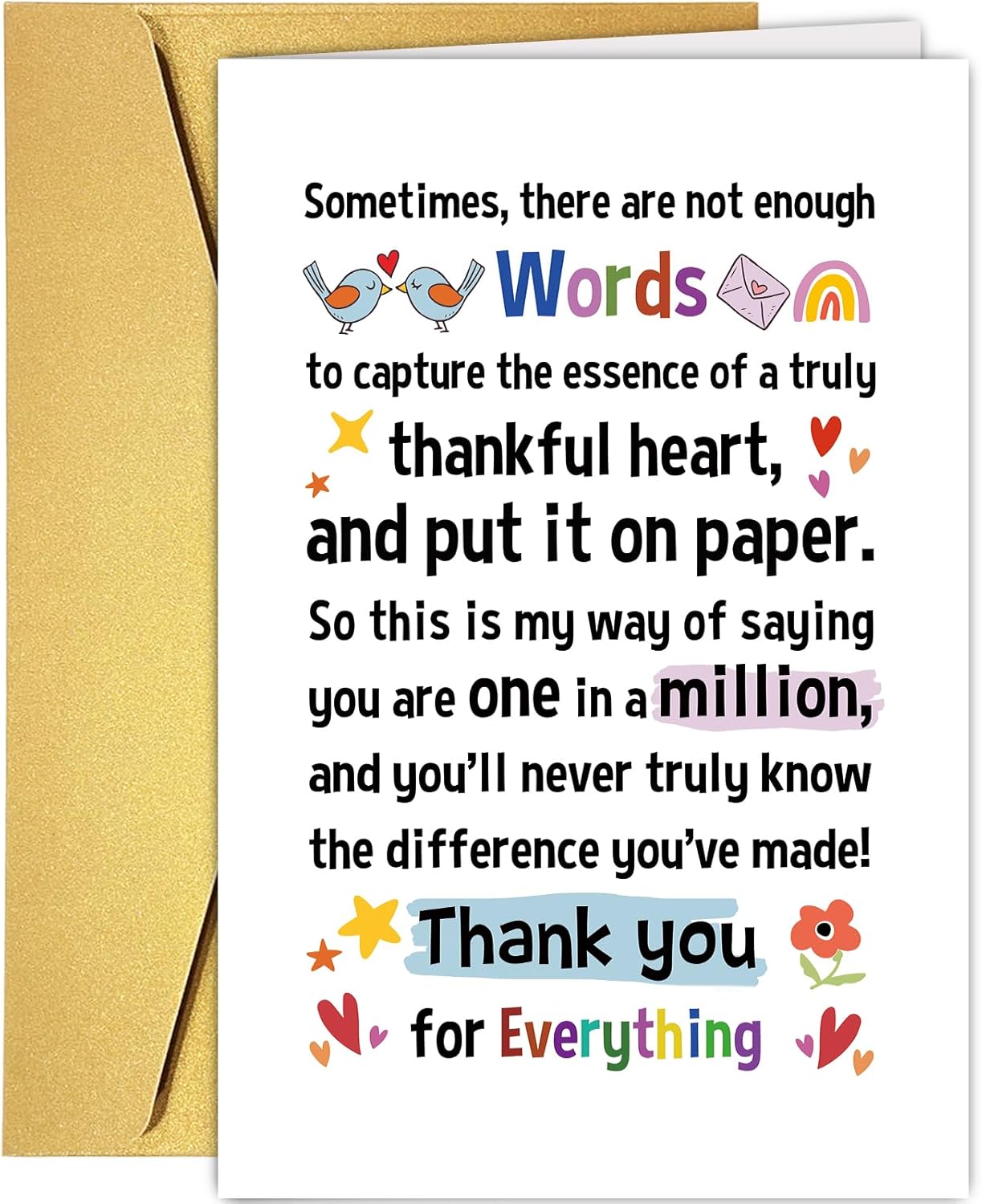 Lovely Thank You Card for Friend, Appreciation Card for Boss Coworker ...