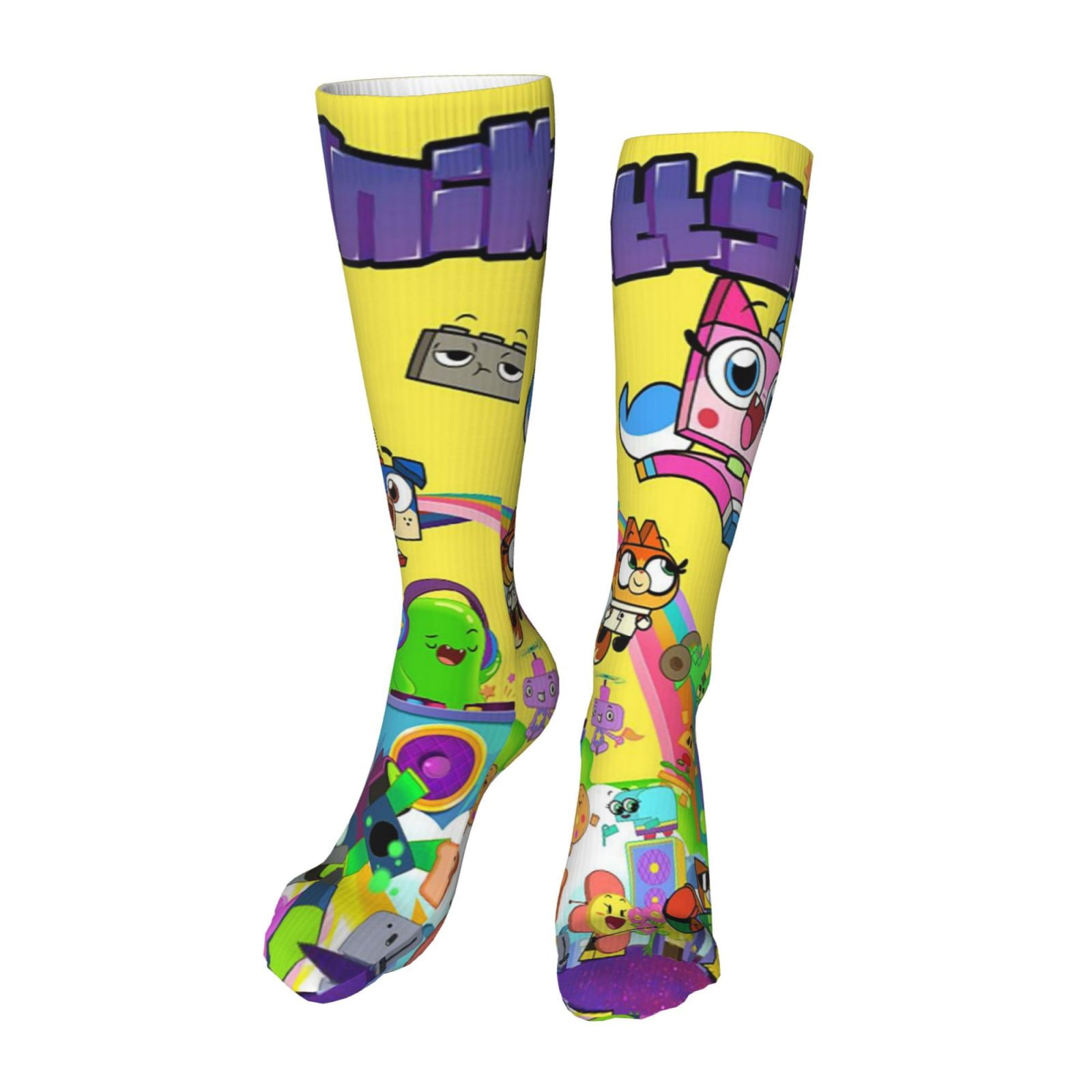 Lovely Unikitty Unisex Long Knee Thigh Compression Crew Socks Men Women Casual Stockings ...