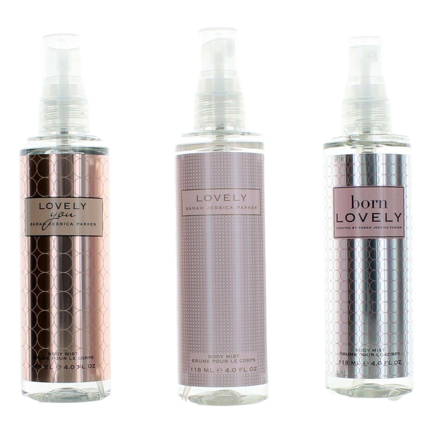 Sarah Jessica Parker Lovely 3 Pc Gift Set for Women - 4oz Body Sprays ...
