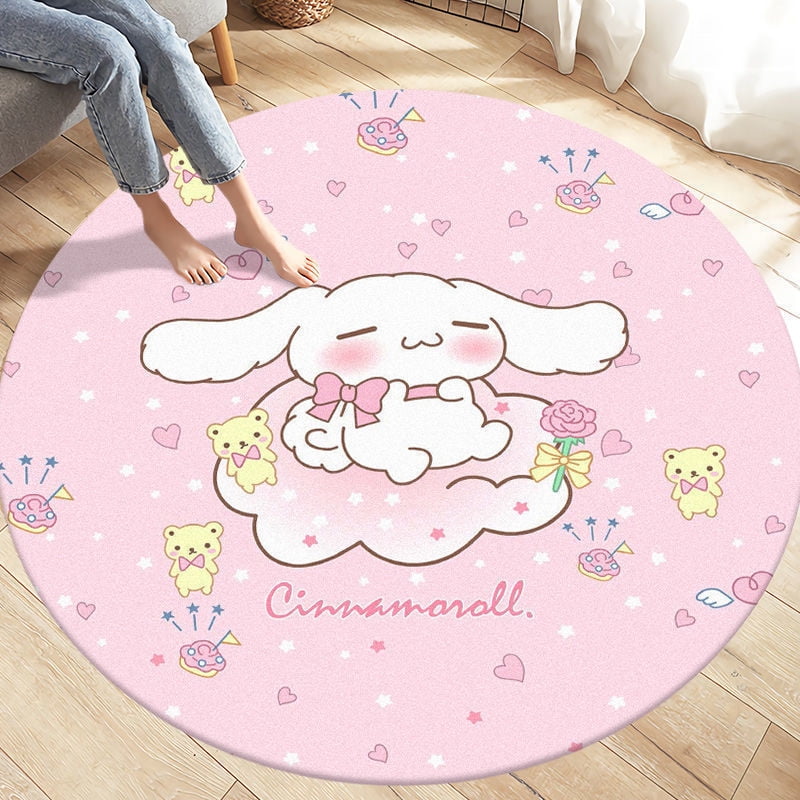 Lovely cartoon Cinnamoroll home living room crystal velvet circular ...