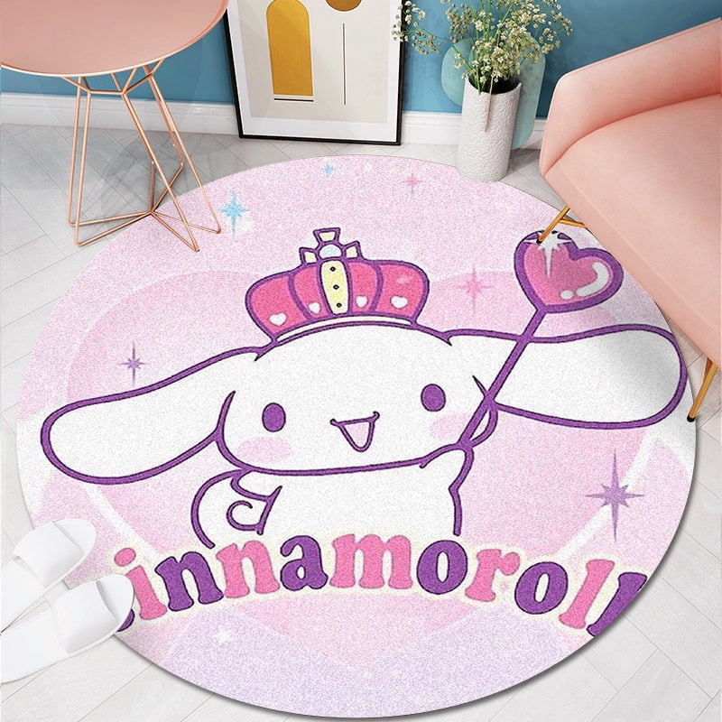 Lovely cartoon Cinnamoroll home living room crystal velvet circular ...