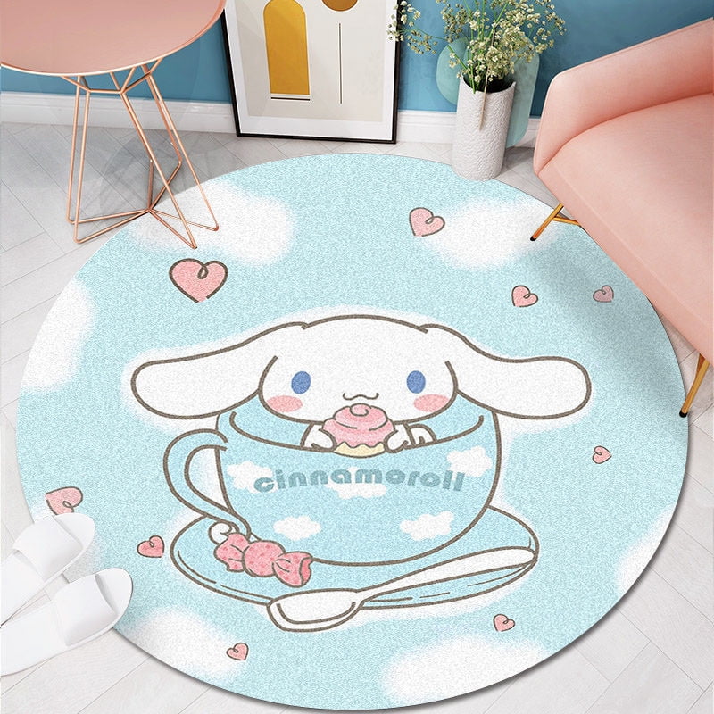 Lovely cartoon Cinnamoroll home living room crystal velvet circular ...